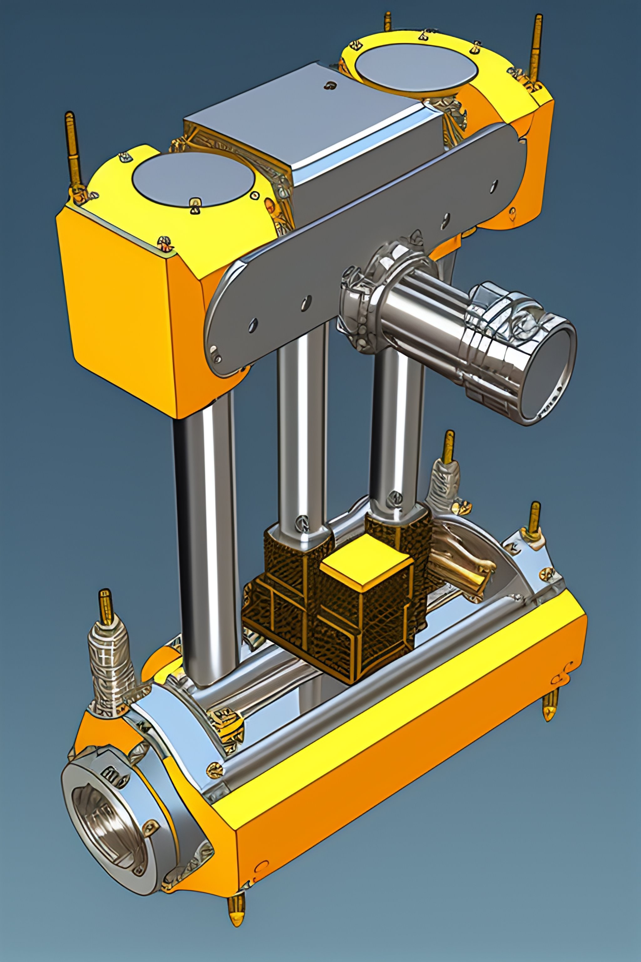 Lexica - Adjustable shaft support cad engineering gear mechanism helical artstation assembly drawing