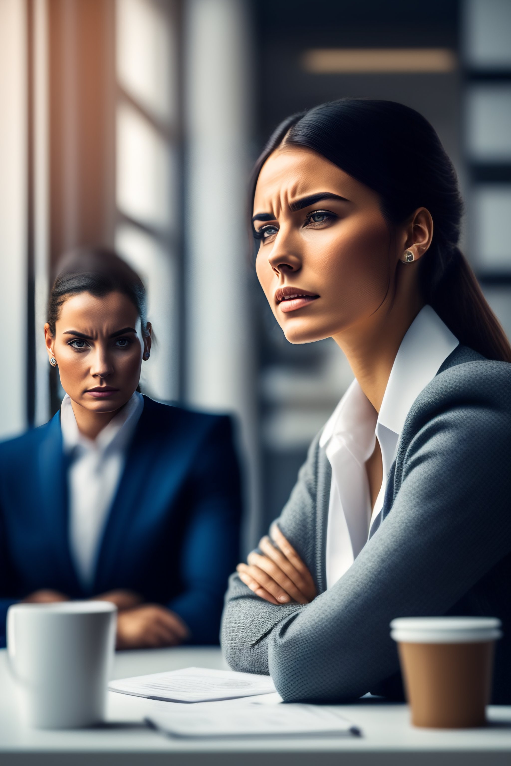 Lexica - Stressed out, scared young female employee staying in toxic ...