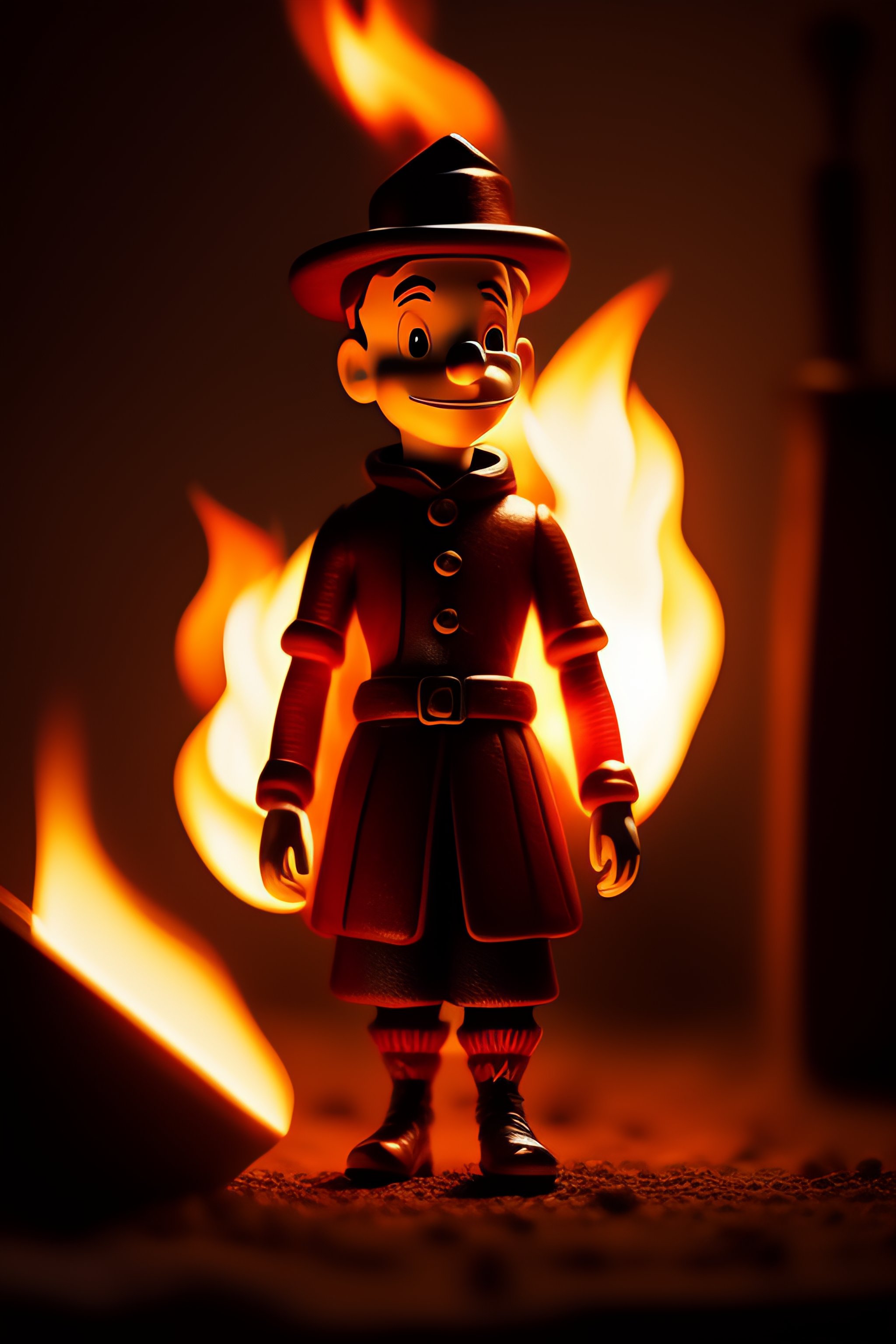Lexica - Pinocchio made of fire, detailed, ultra-realistic ...