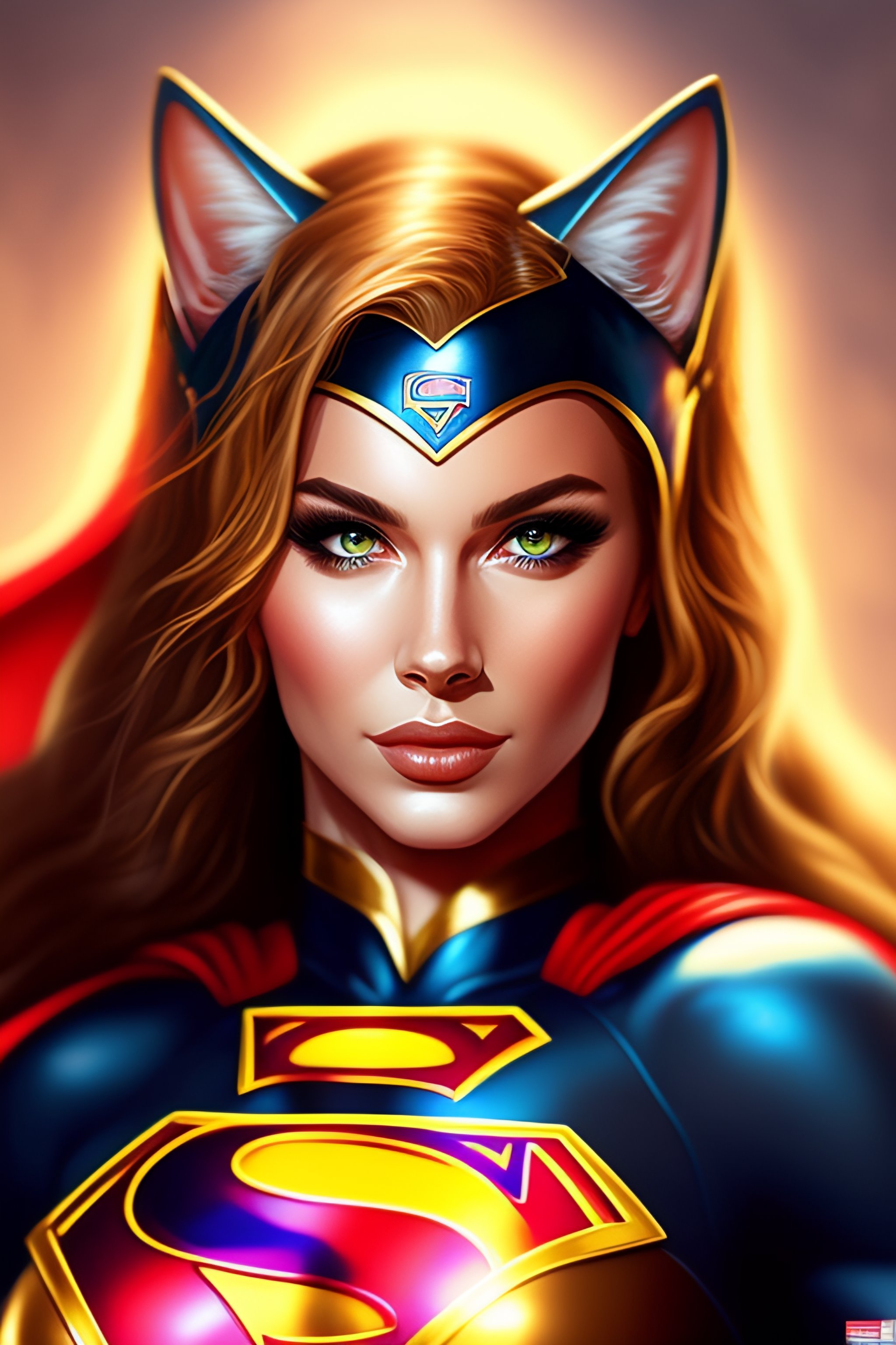 Lexica - A cat as supergirl, by artgerm