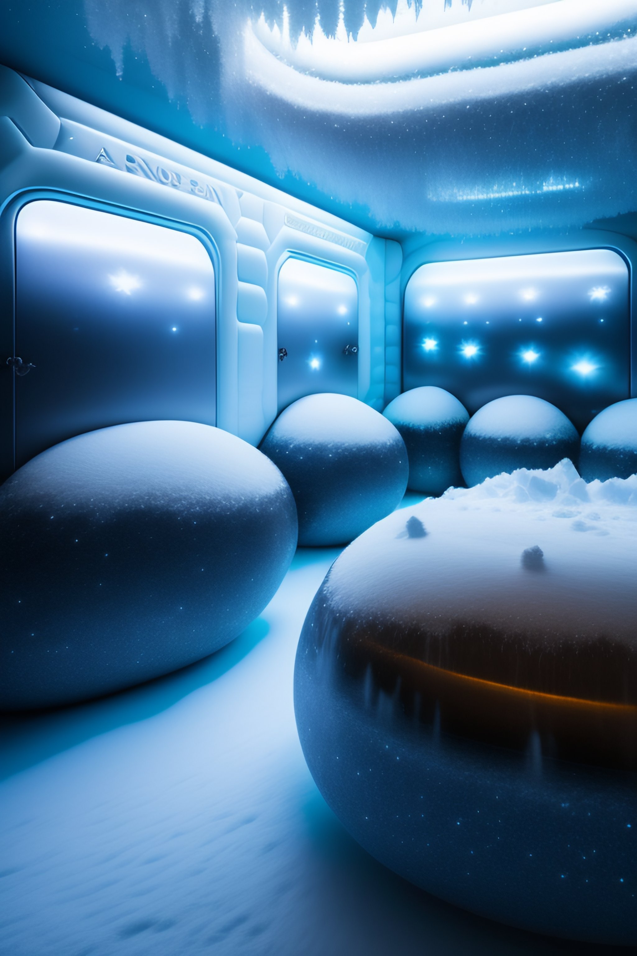 Lexica - A cryo hibernation chamber with two frozen astronauts