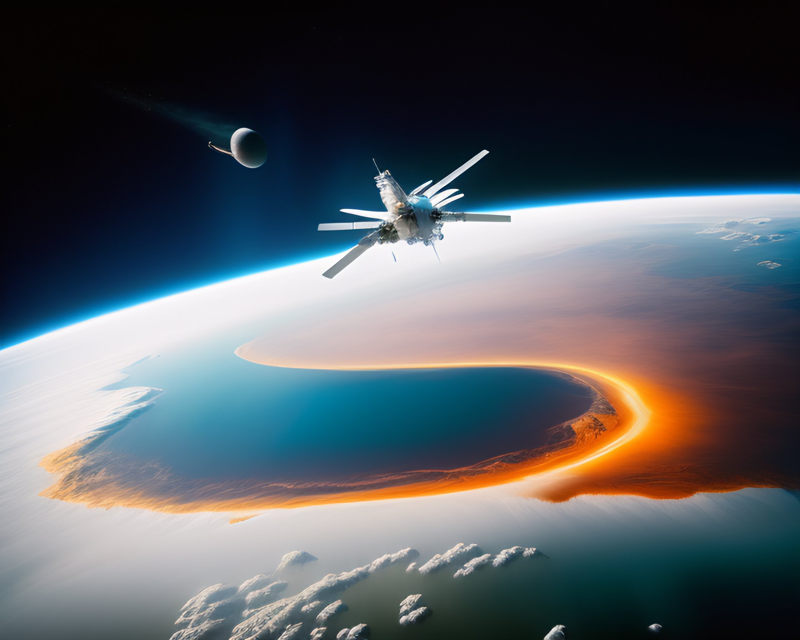 Lexica - A photograph of NASA spacecraft, in orbit, international space ...