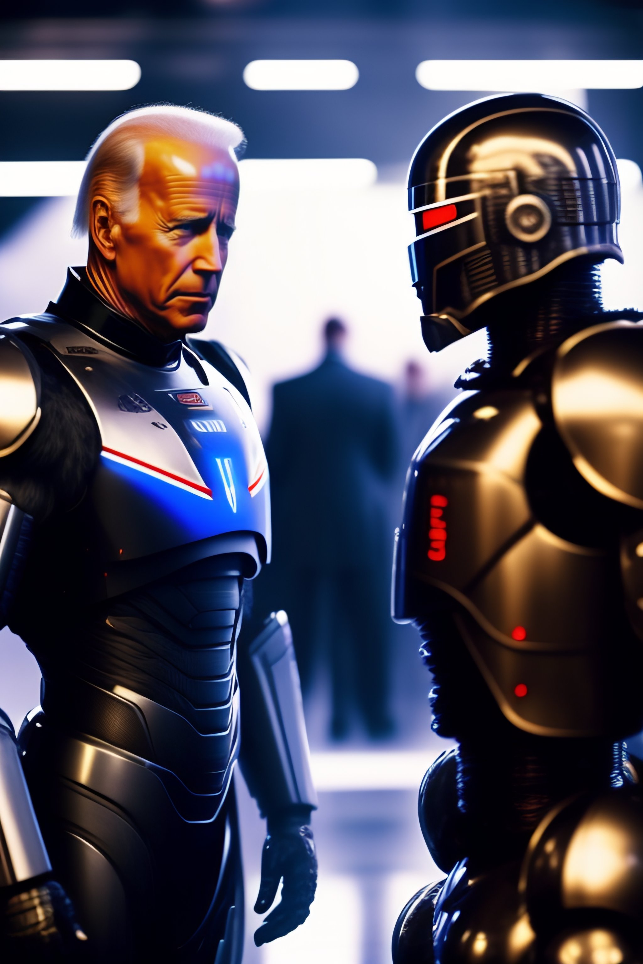 Lexica - 1 : 1 cinematic shot of joe biden being turned into robocop ...