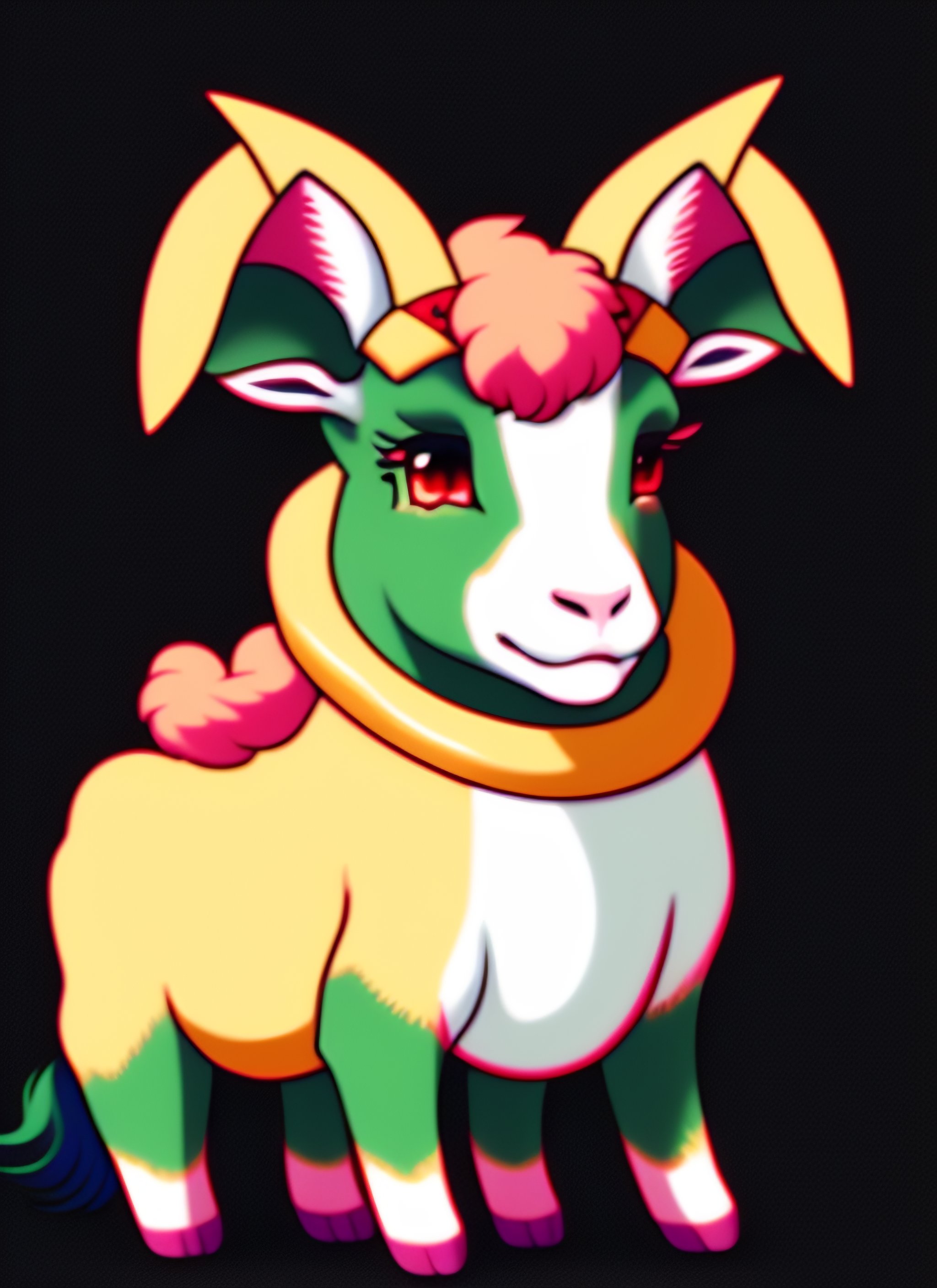 Lexica - Vintage 90's anime style of a cute goat