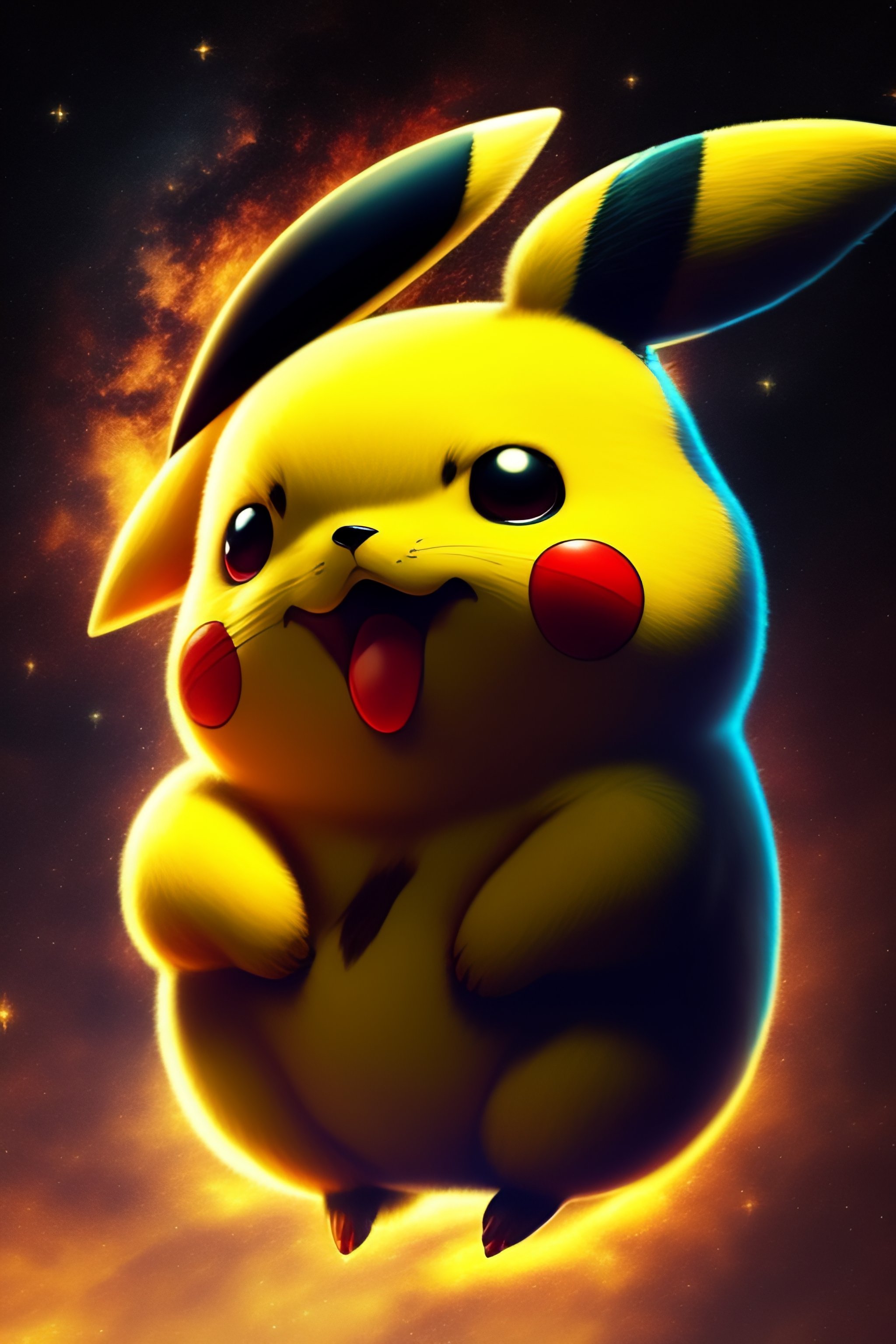 Lexica - Pikachu with peace in the space