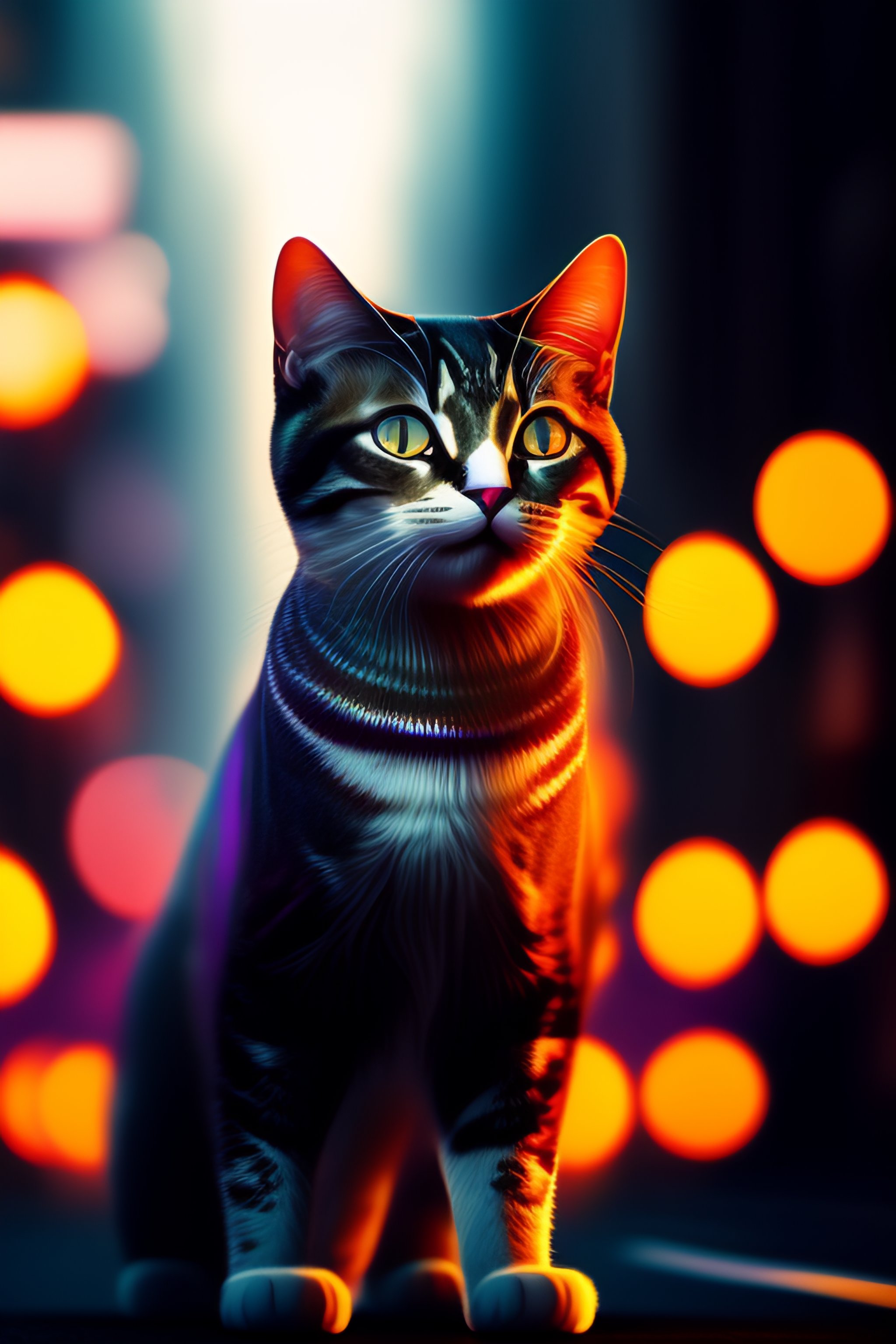 Lexica - Hyperdetailed cinematic portrait cat looking at a low angle ...