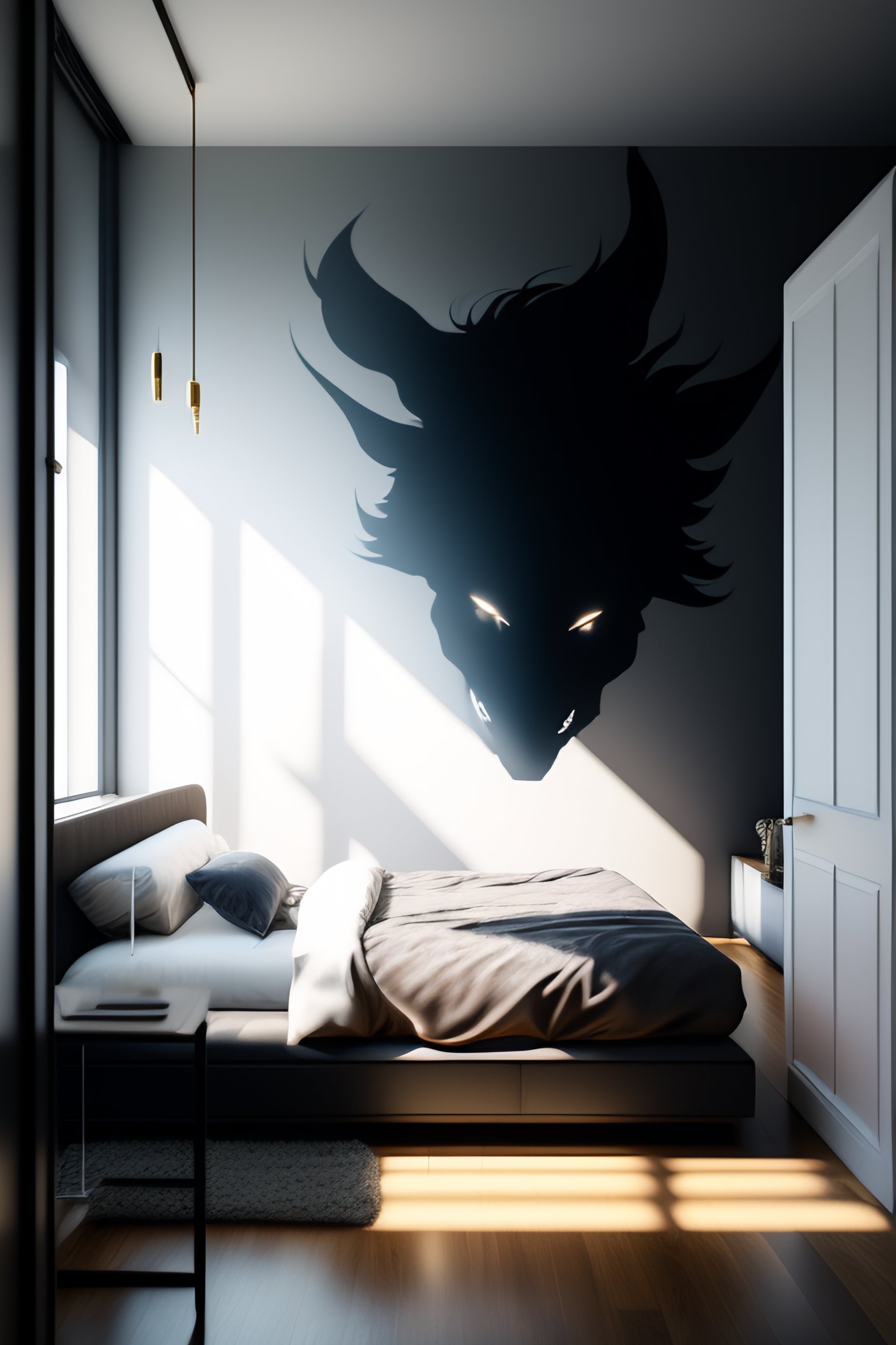 Lexica - Shadow demon on bedroom wall