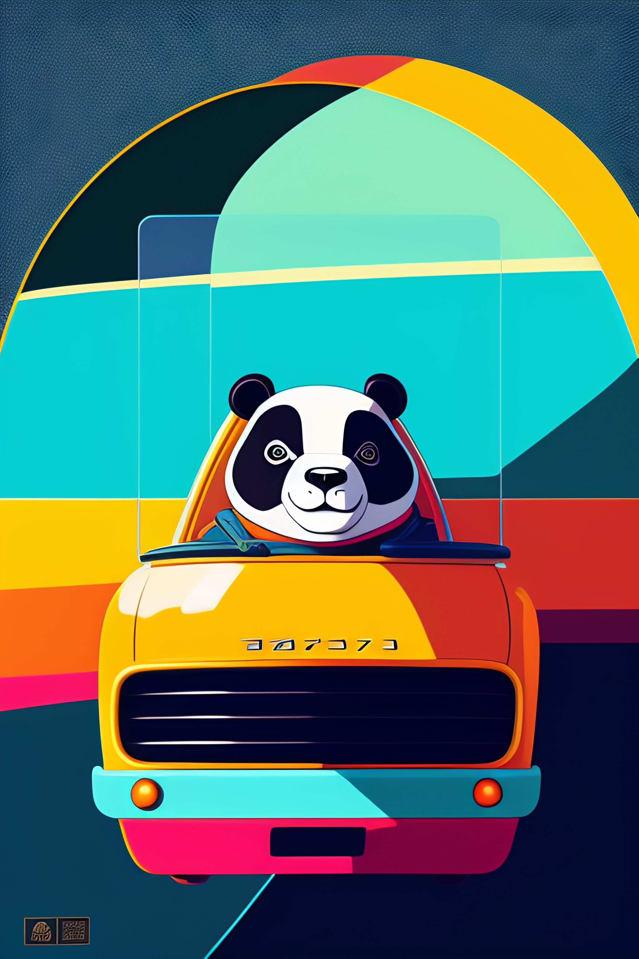 Lexica - 60s cartoon style photo of a Panda bear wearing underground ...