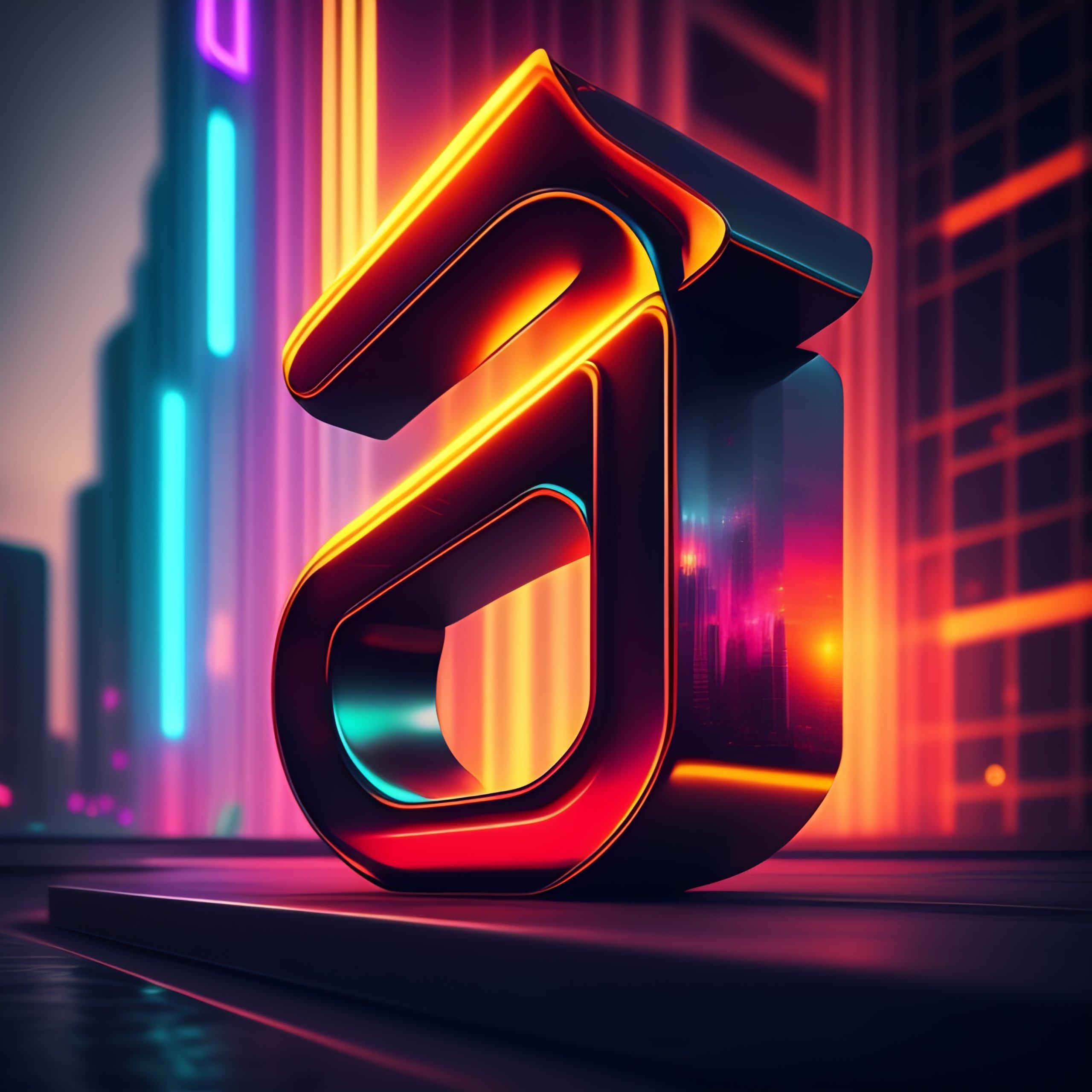 Lexica - D letter, Futuristic Logo Cyberpunk city, with a cyberpunk ...