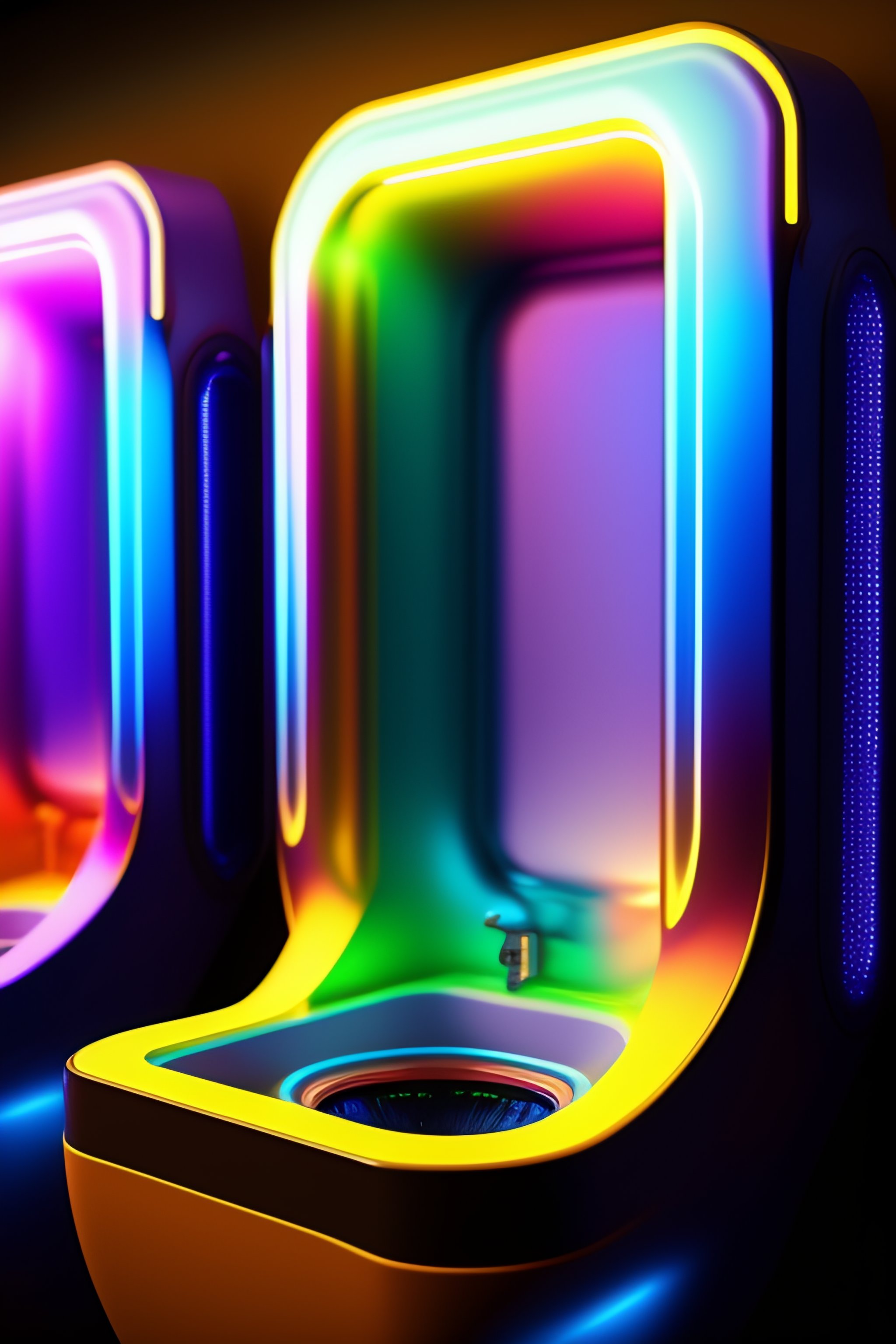 Lexica - A gaming urinal with rgb, cinematic urinal