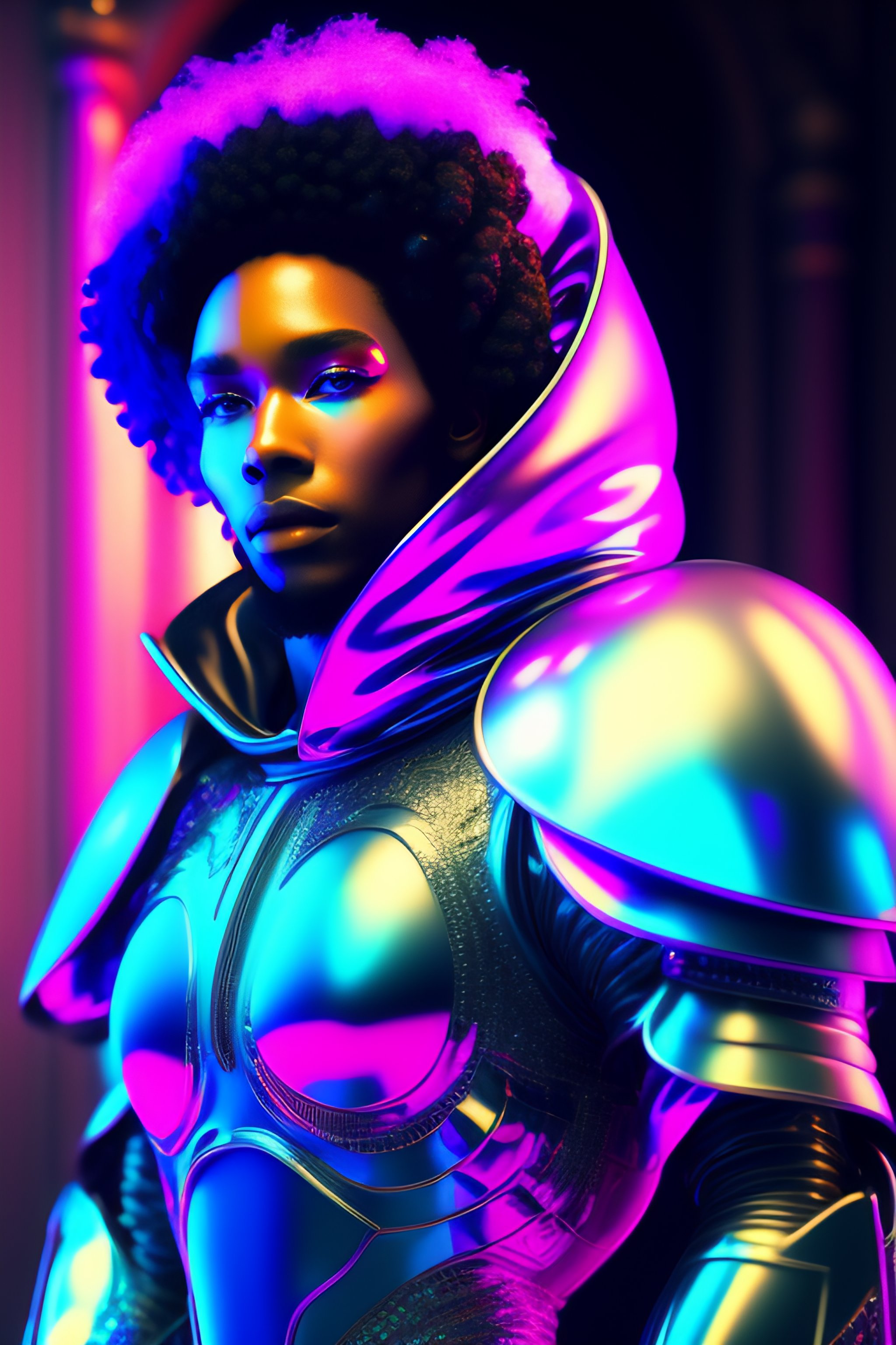 Lexica - Full-body rococo and cyberpunk delicate neon crystalline ...