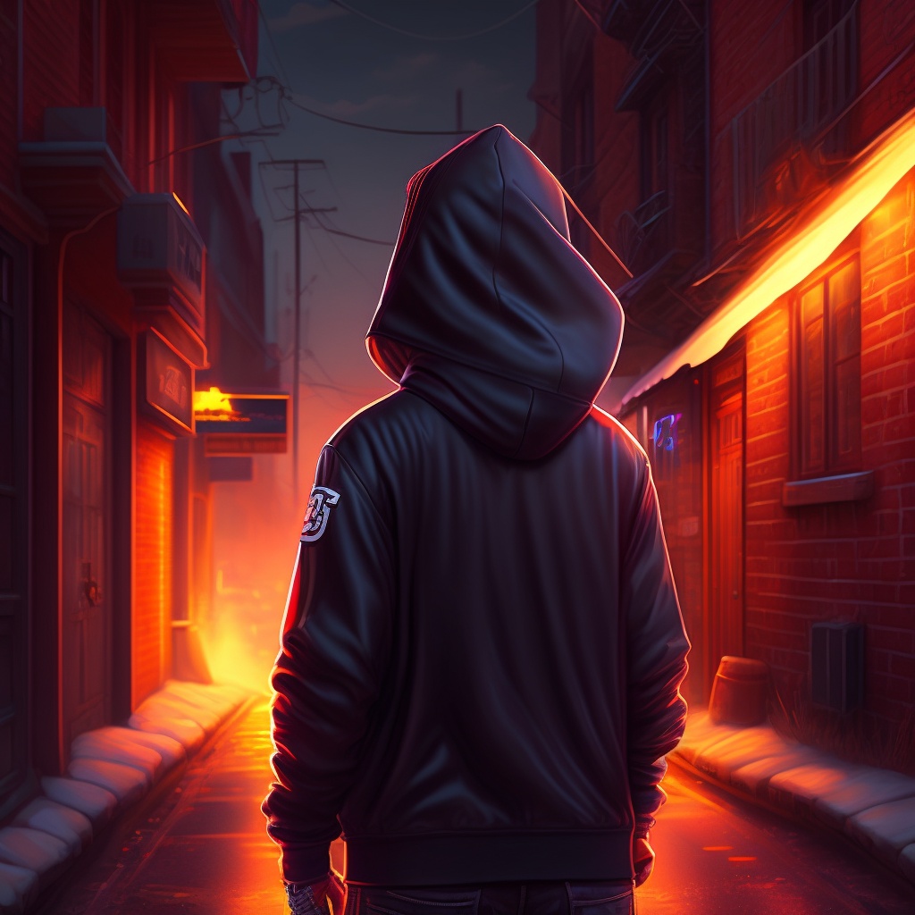 Lexica - Rapper, microphone, alley, night, drawing, music, hood, 2D