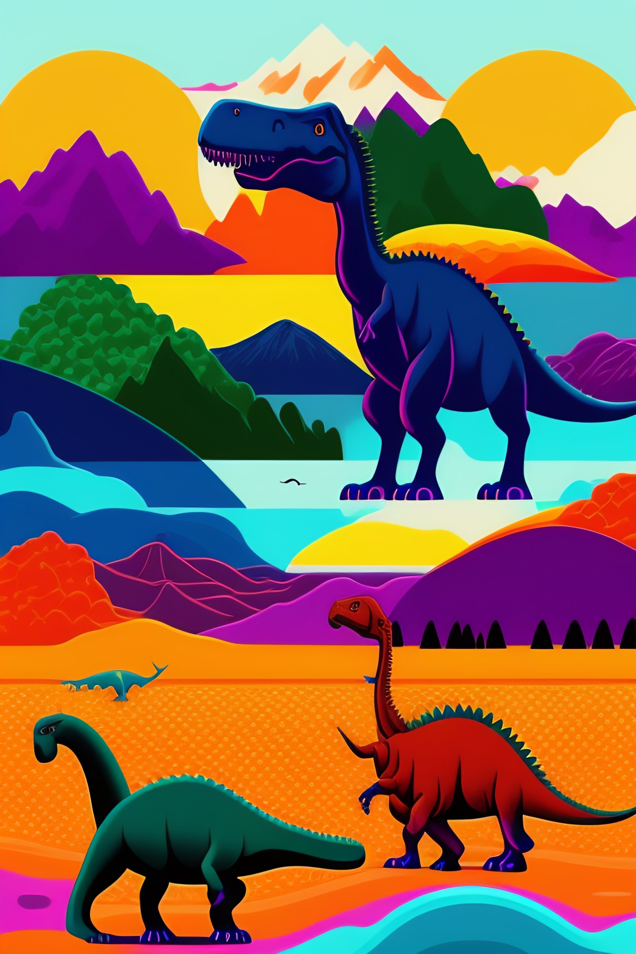 Lexica - Dinosaurs pop art poster