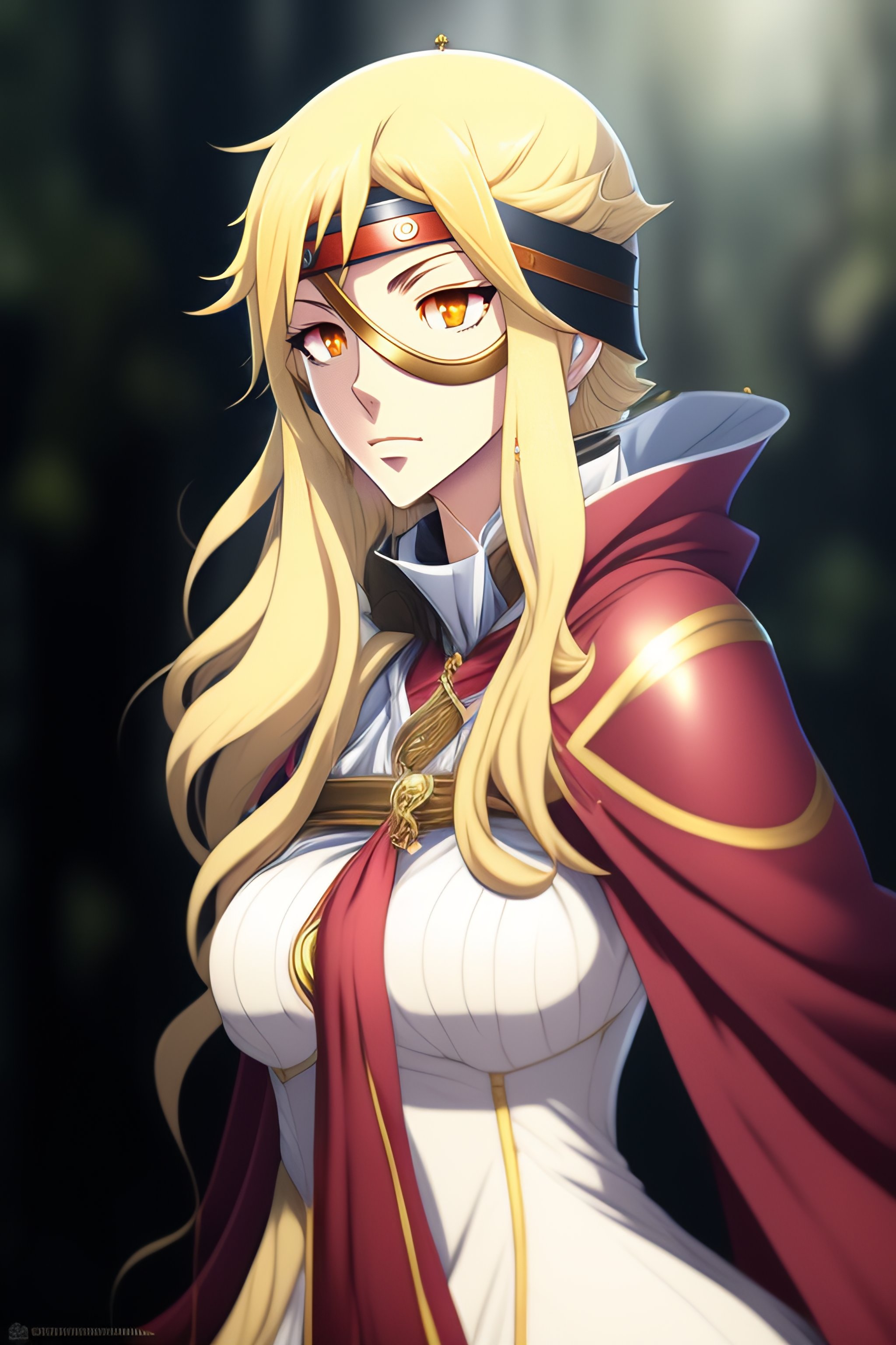 Lexica - Female cleric, anime, anime style, blindfold, blind