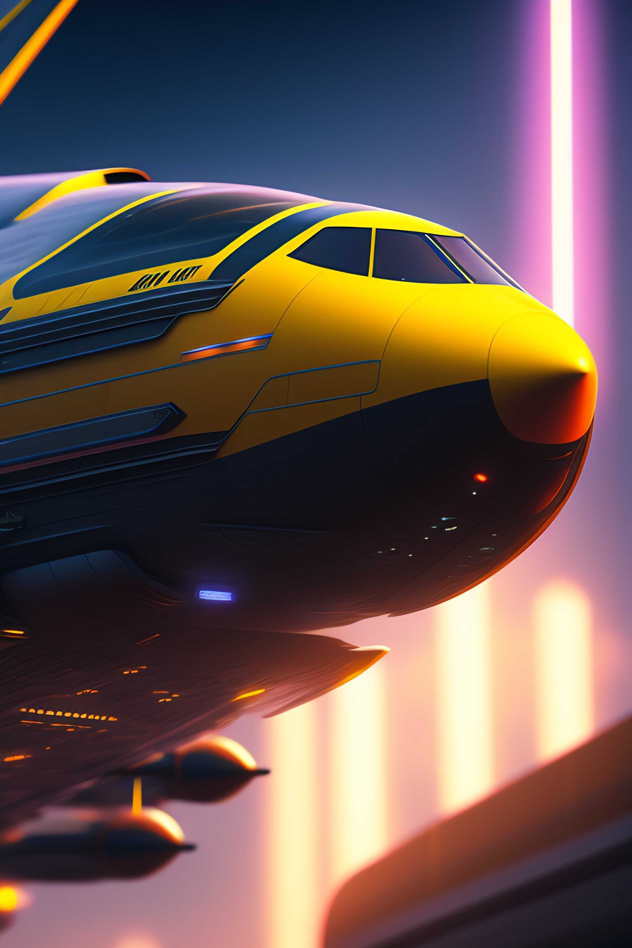 Lexica - Cyberpunk alien concept inspired jet plane, futuristic look ...