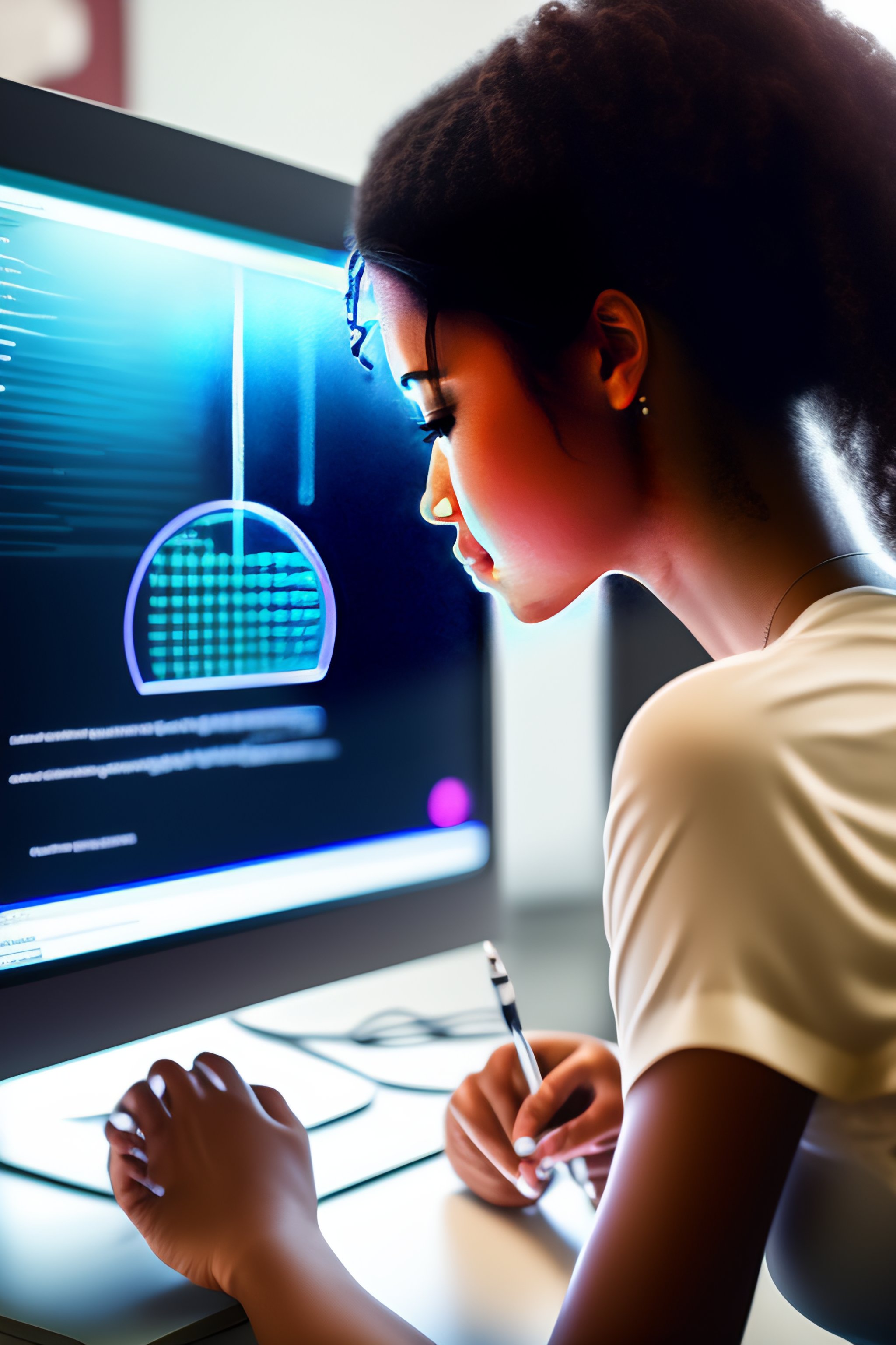 Lexica - Female software engineer with fairy wings writing code on the ...