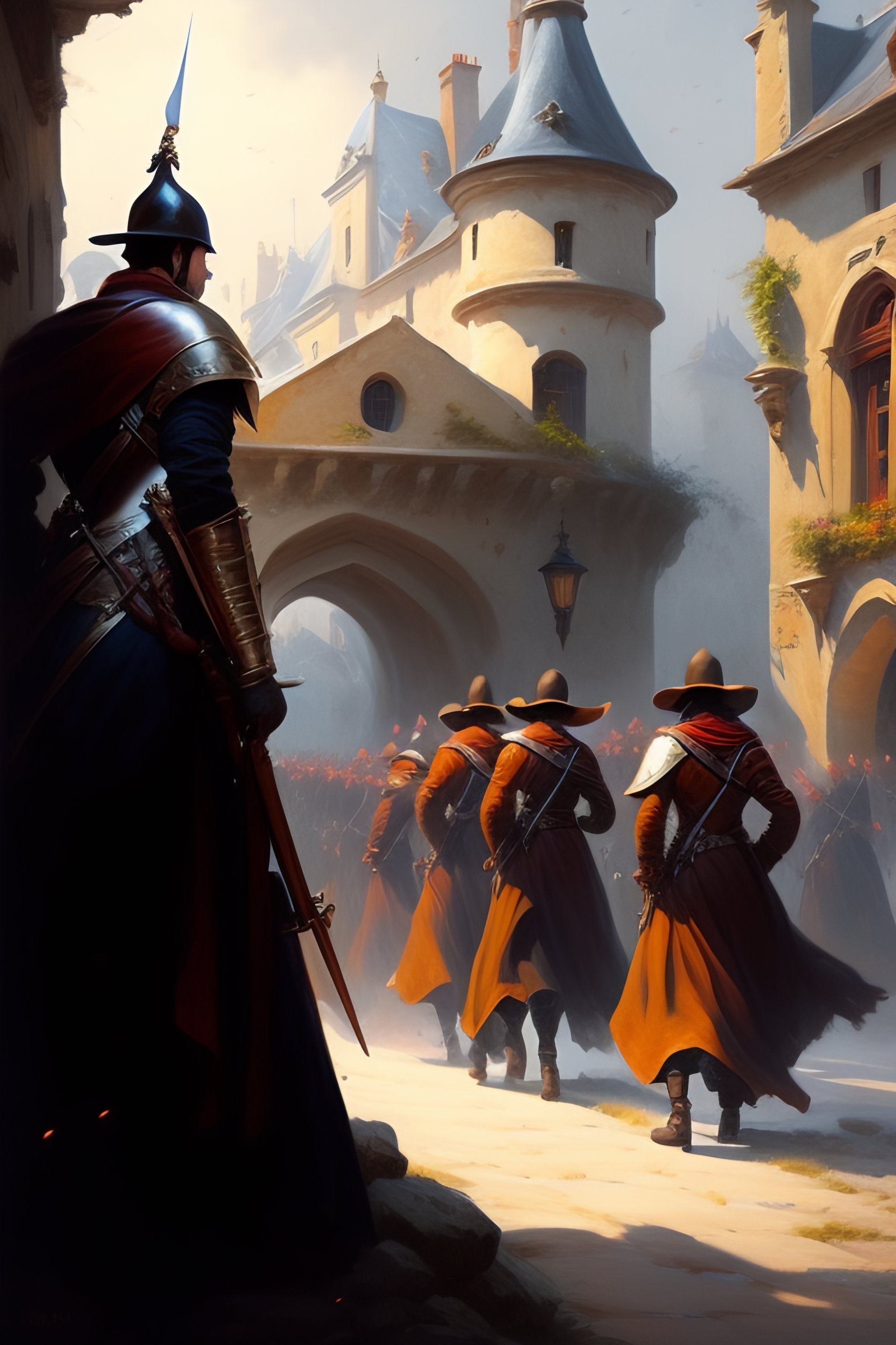 Lexica - A group of French Musketeers, by greg rutkowski