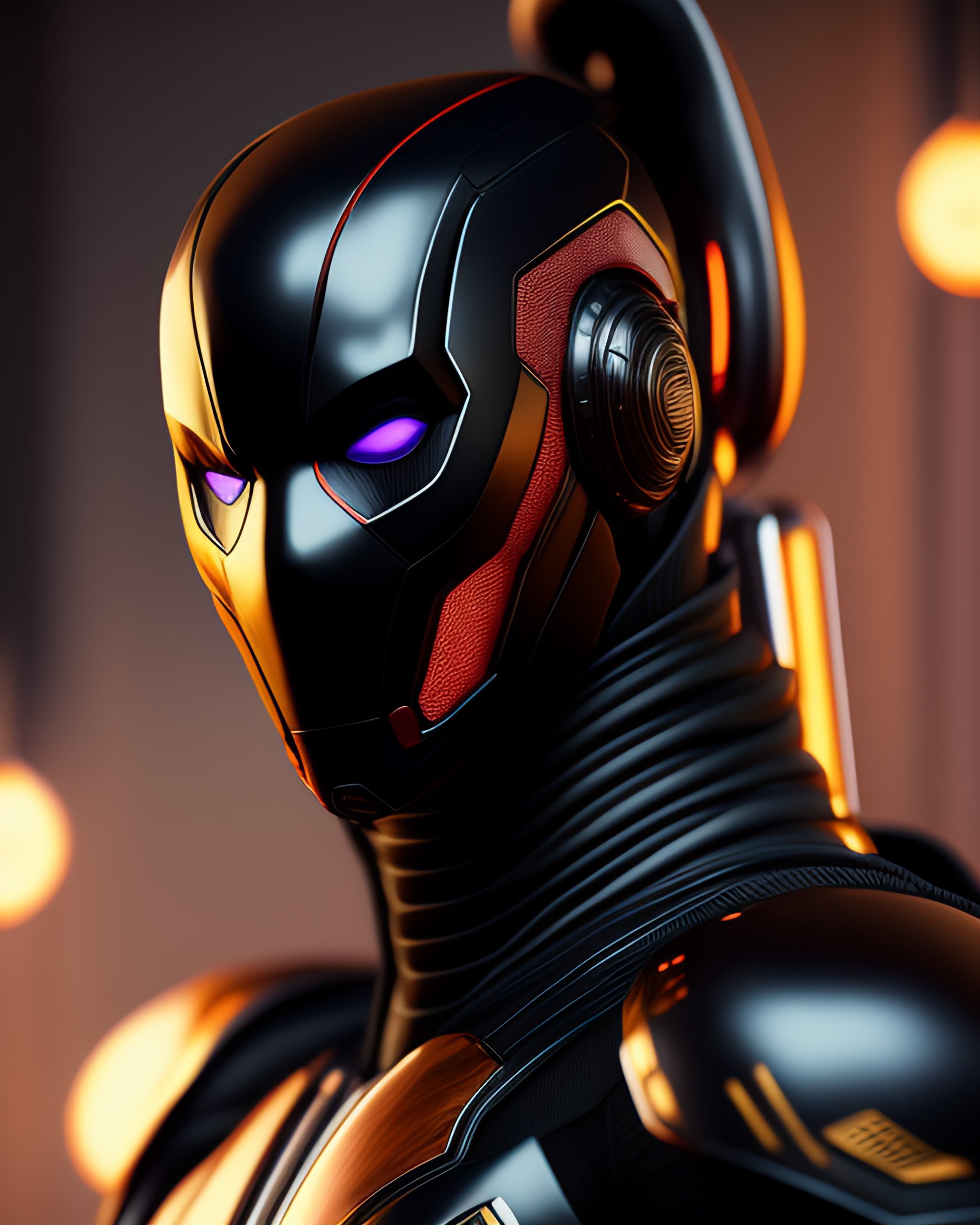 Lexica - Portrait of a cybernetic black snake Deadpool, sunburst ...
