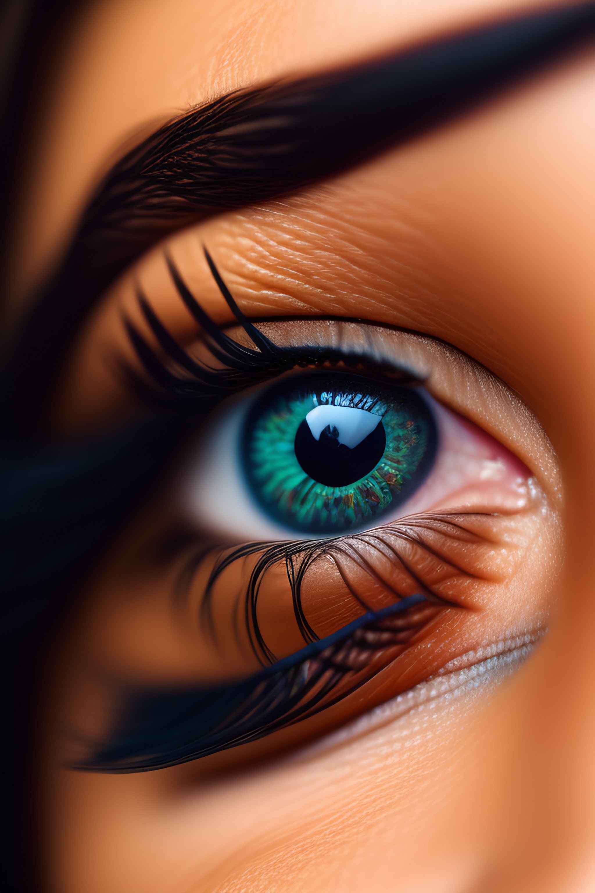 Lexica - A detailed close up of the eyes of a woman, hyper realistic