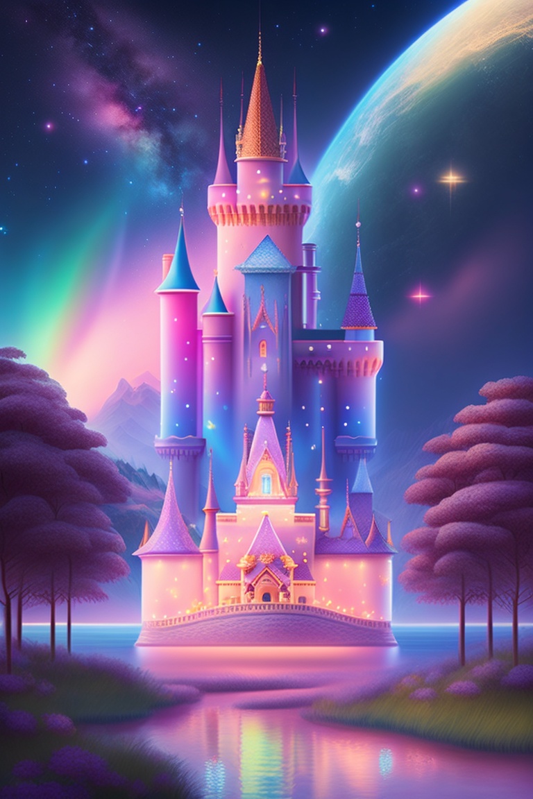 Lexica - A magnificent, fairy-tale castle stands tall in the distance ...