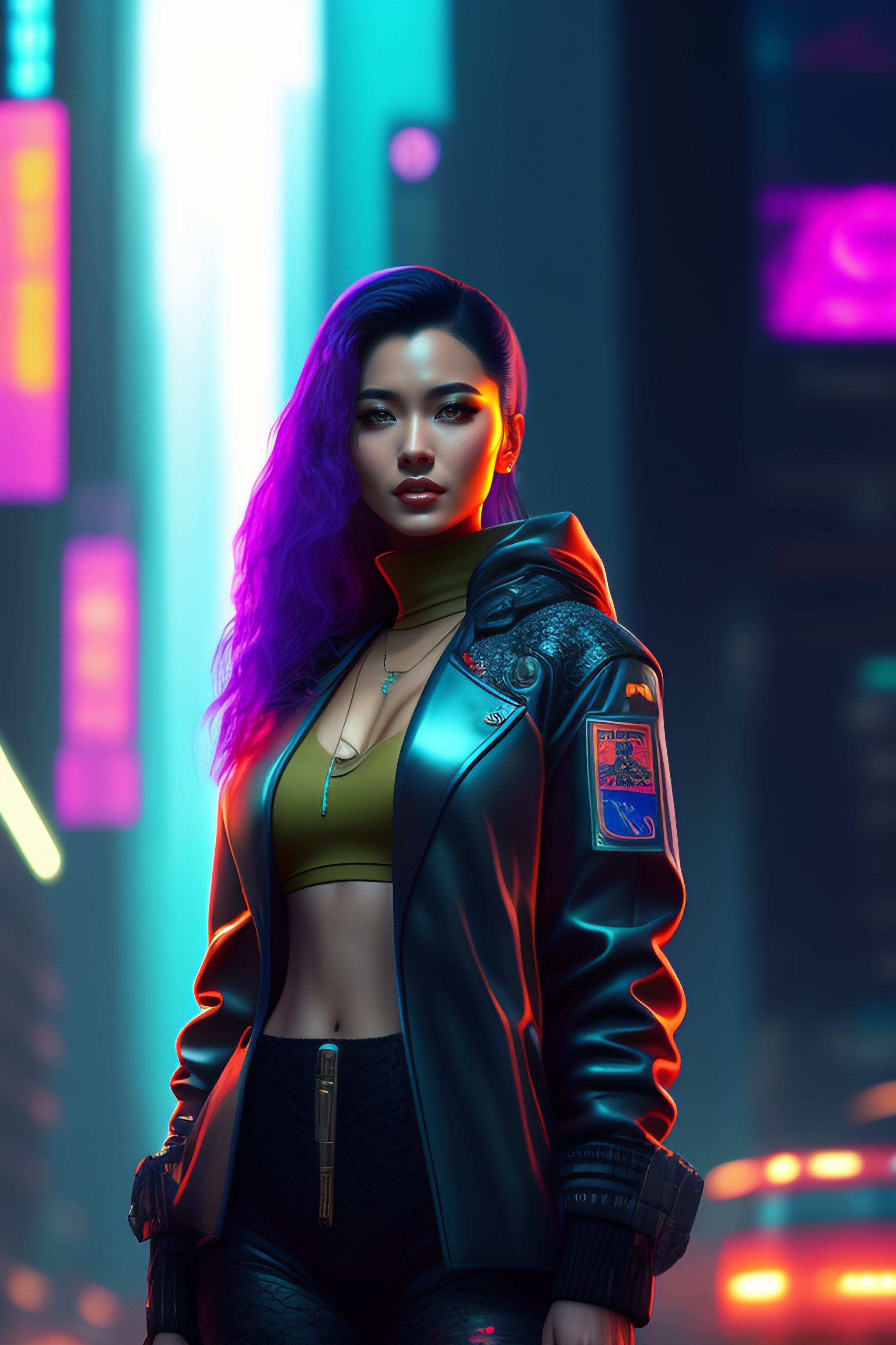 Lexica - Cyberpunk city girl