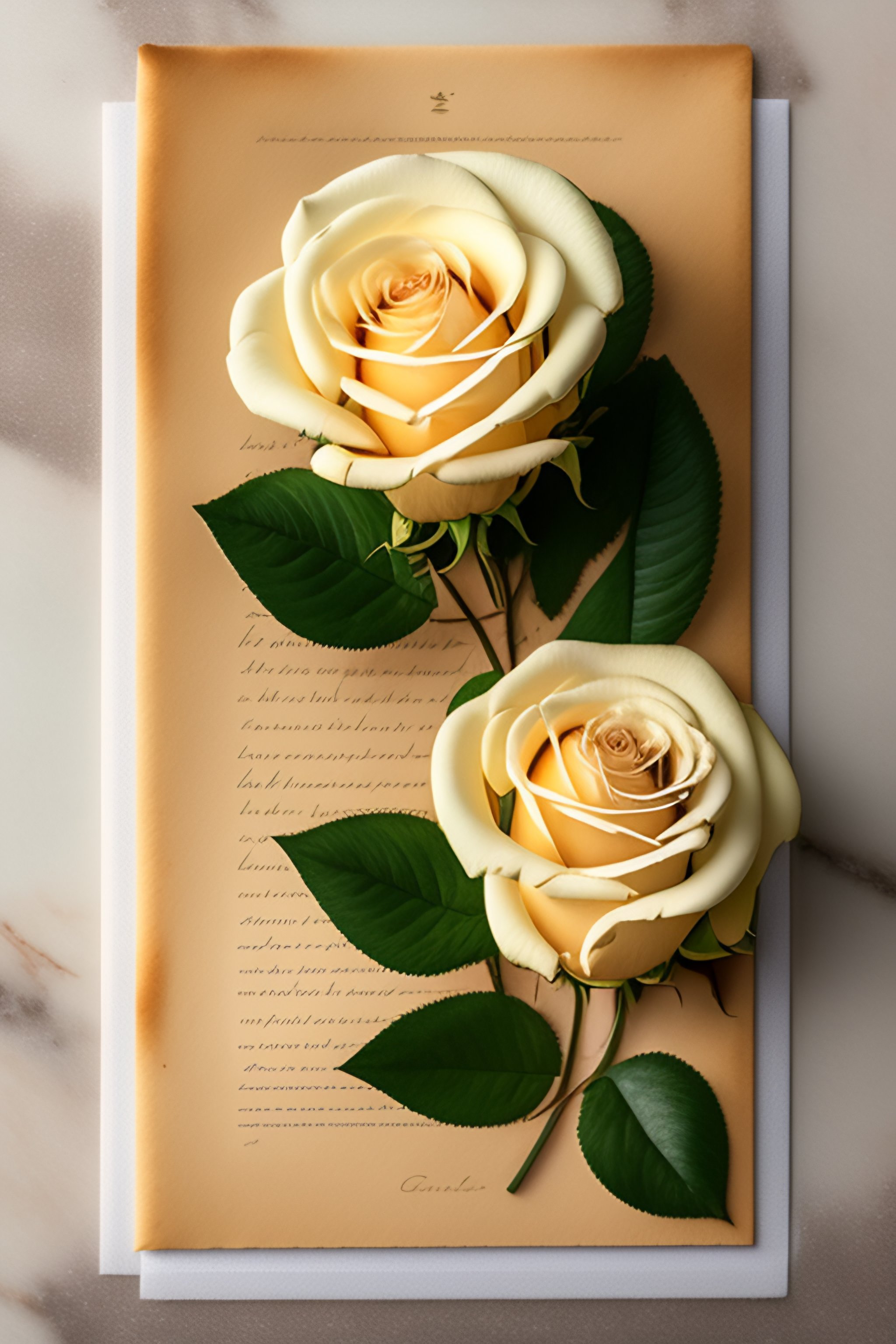 Lexica - High quality old parchment paper, background white roses and ...