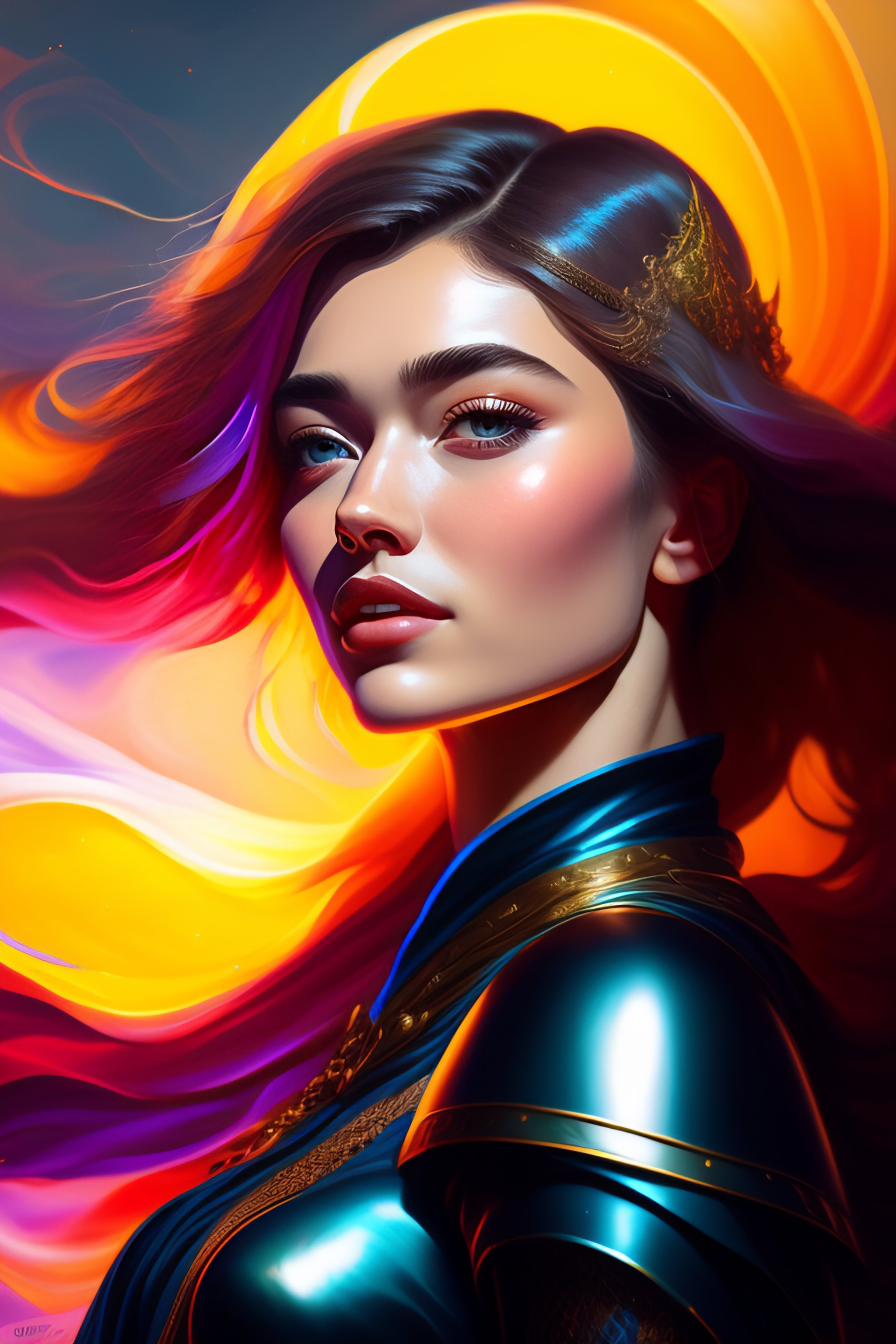Lexica - Side portrait, imogen poots, paladin, gloomhaven, soft, smooth ...