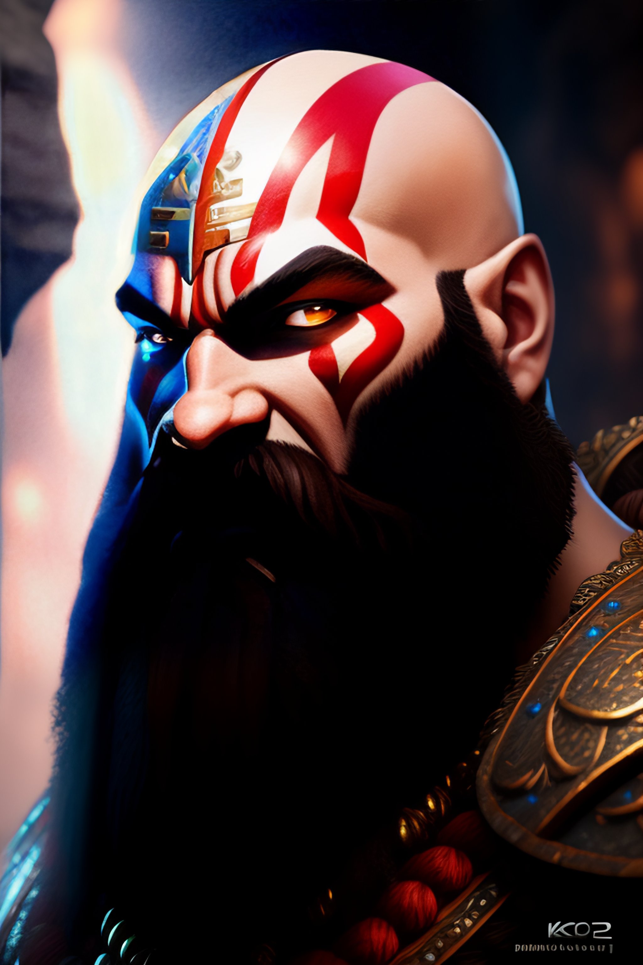 God Of War Kratos Face