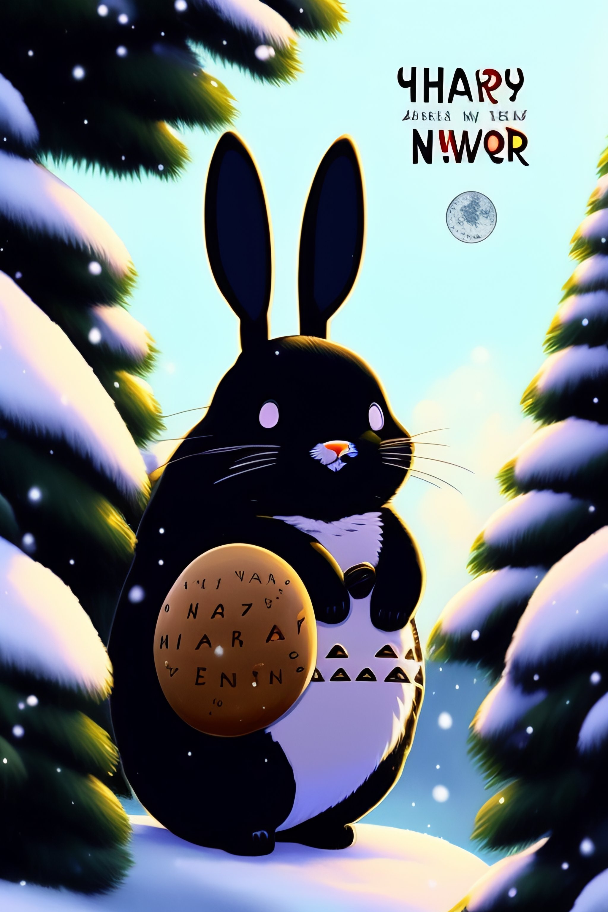 Lexica - Black rabbit in the style of the anime "My neighbor Totoro ...