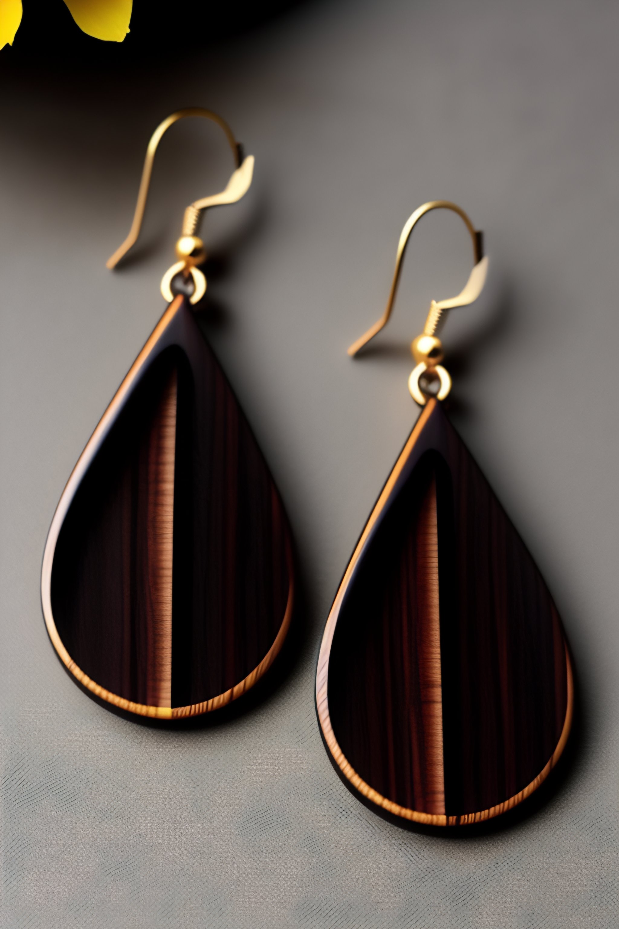 Lexica - Tear drop earring laser cut wood
