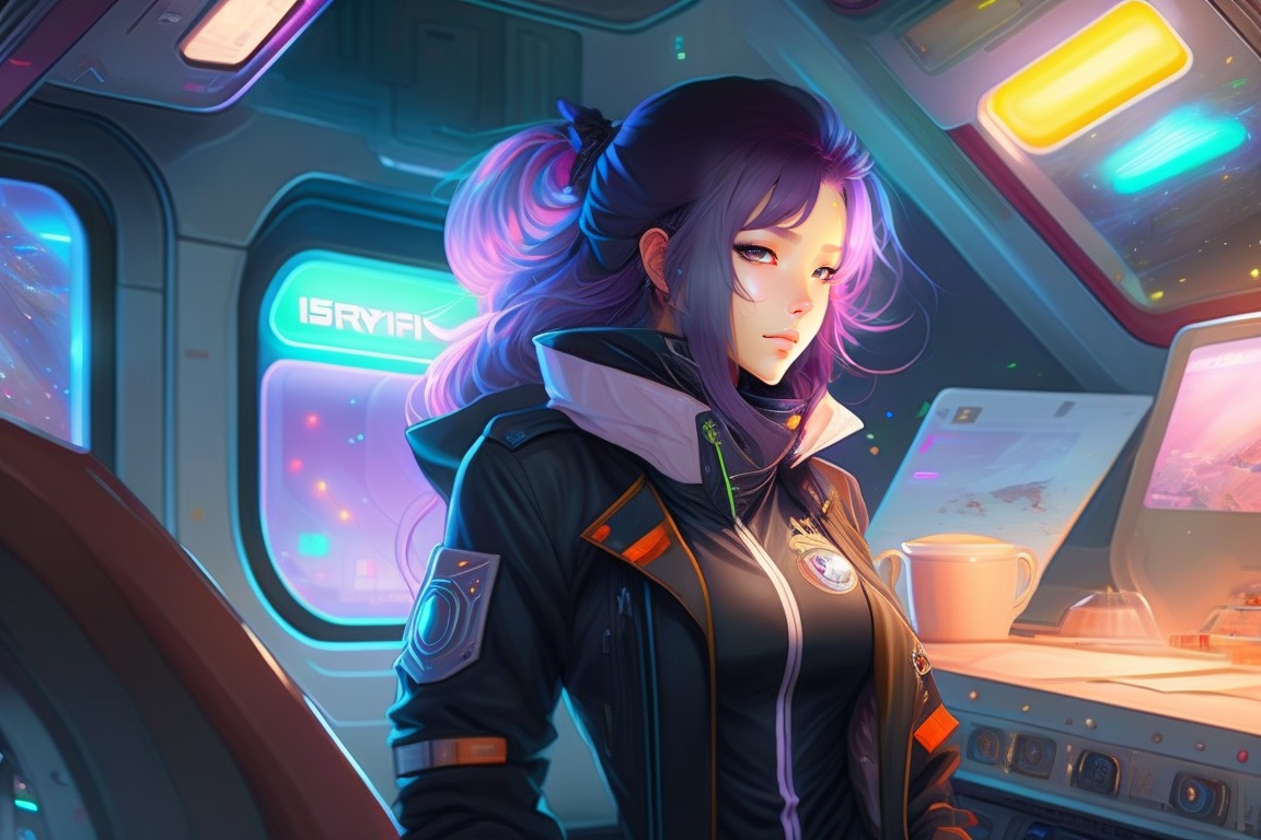 Lexica - Anime style. cluttered starship interior; by kaethe butcher ...