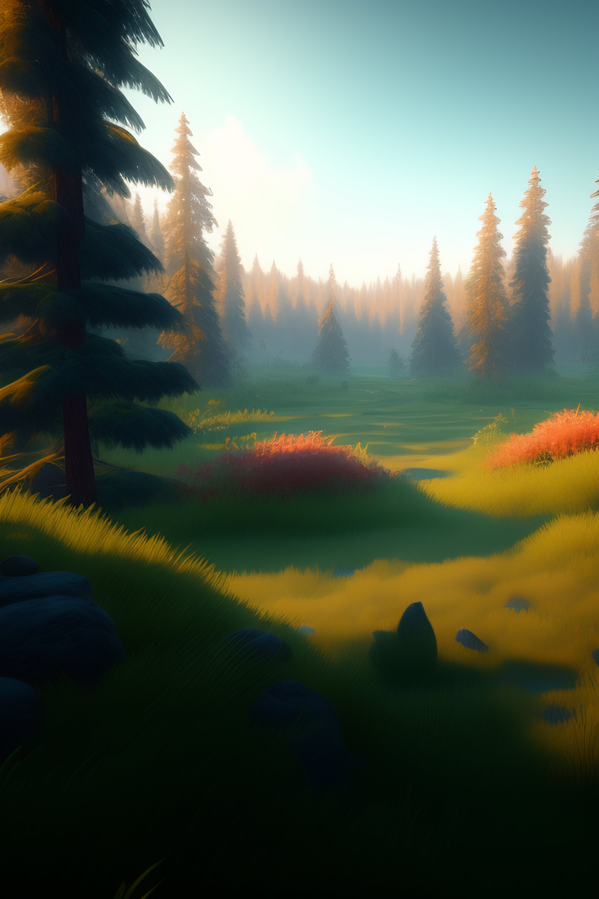 Lexica - Pain forest, Green grass, Shishkin style, 4k, oil painting ...