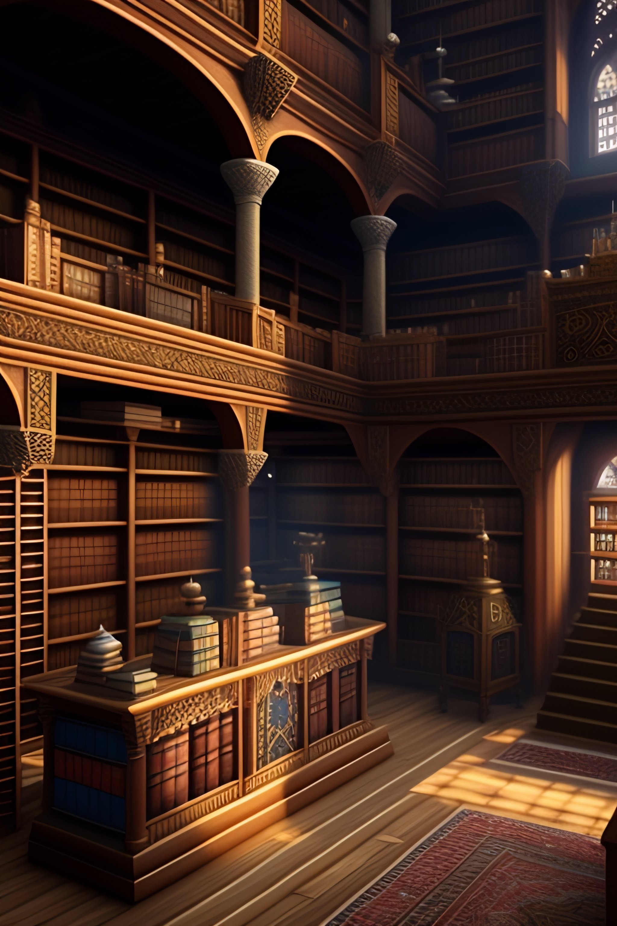 Lexica - Ancient wizards library, high details, intricately detailed.