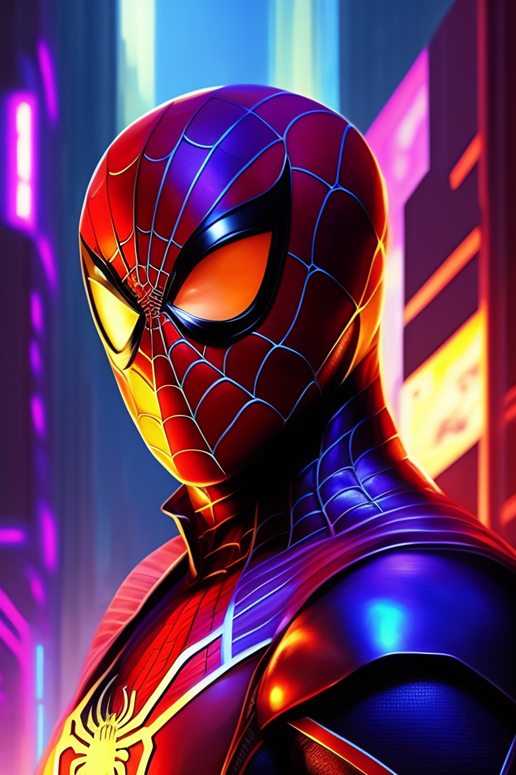 Lexica - Spider man in cyber punk style. concept art by james gurney ...