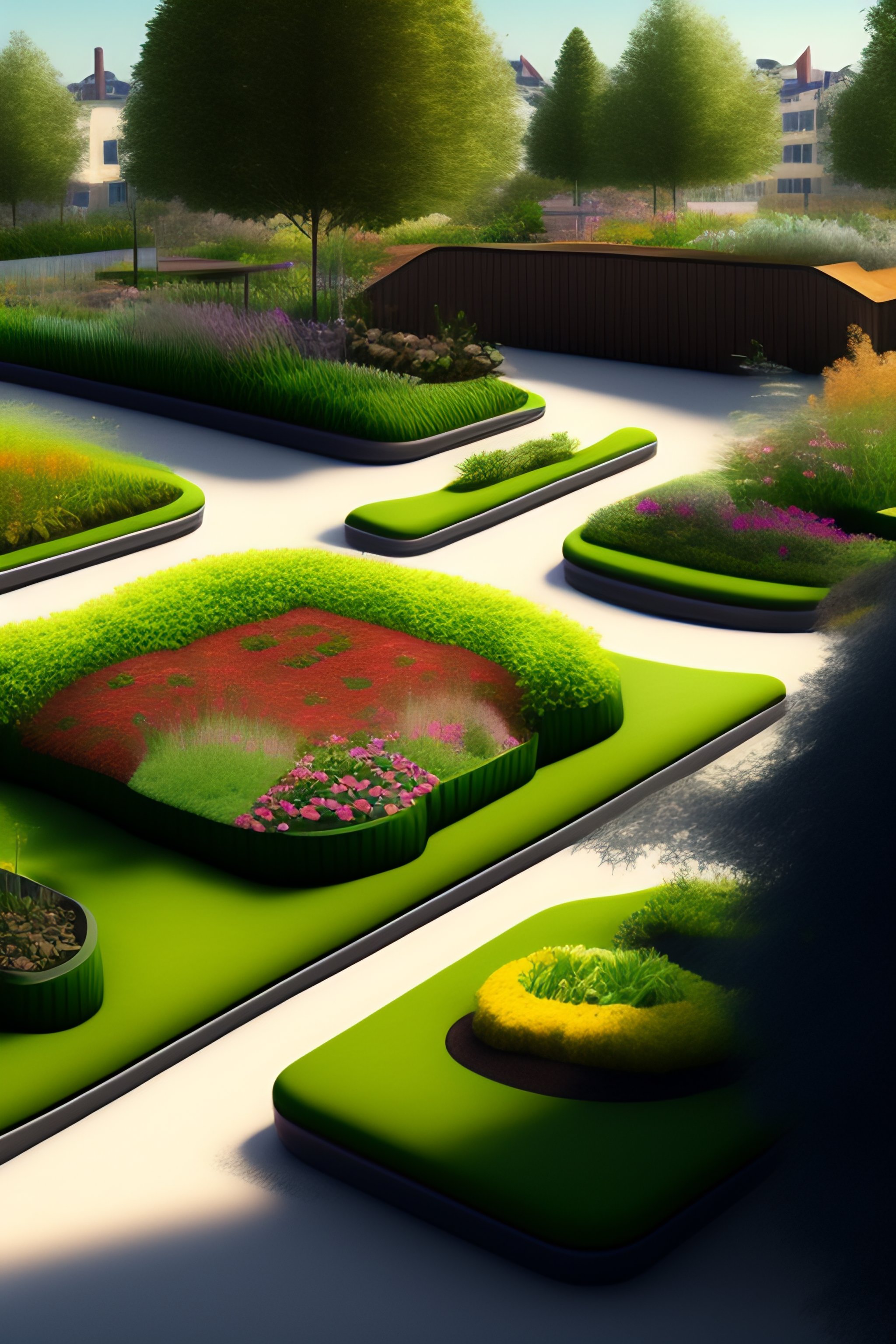 Lexica - Photosrealistic neighbourhood natural organic community garden ...
