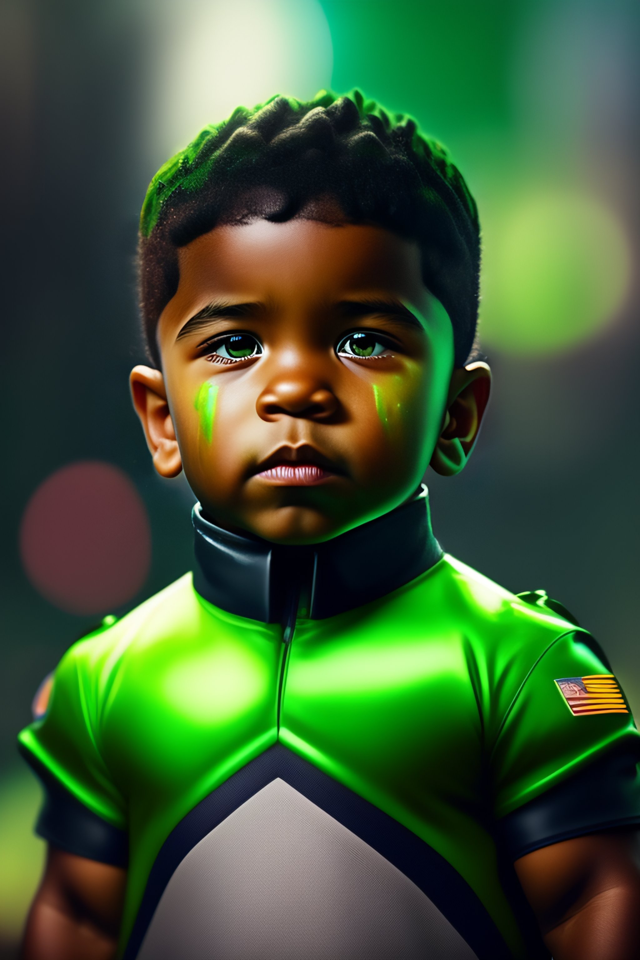 Lexica - Photorealistic muscular green skinned child Hulk, in an ...