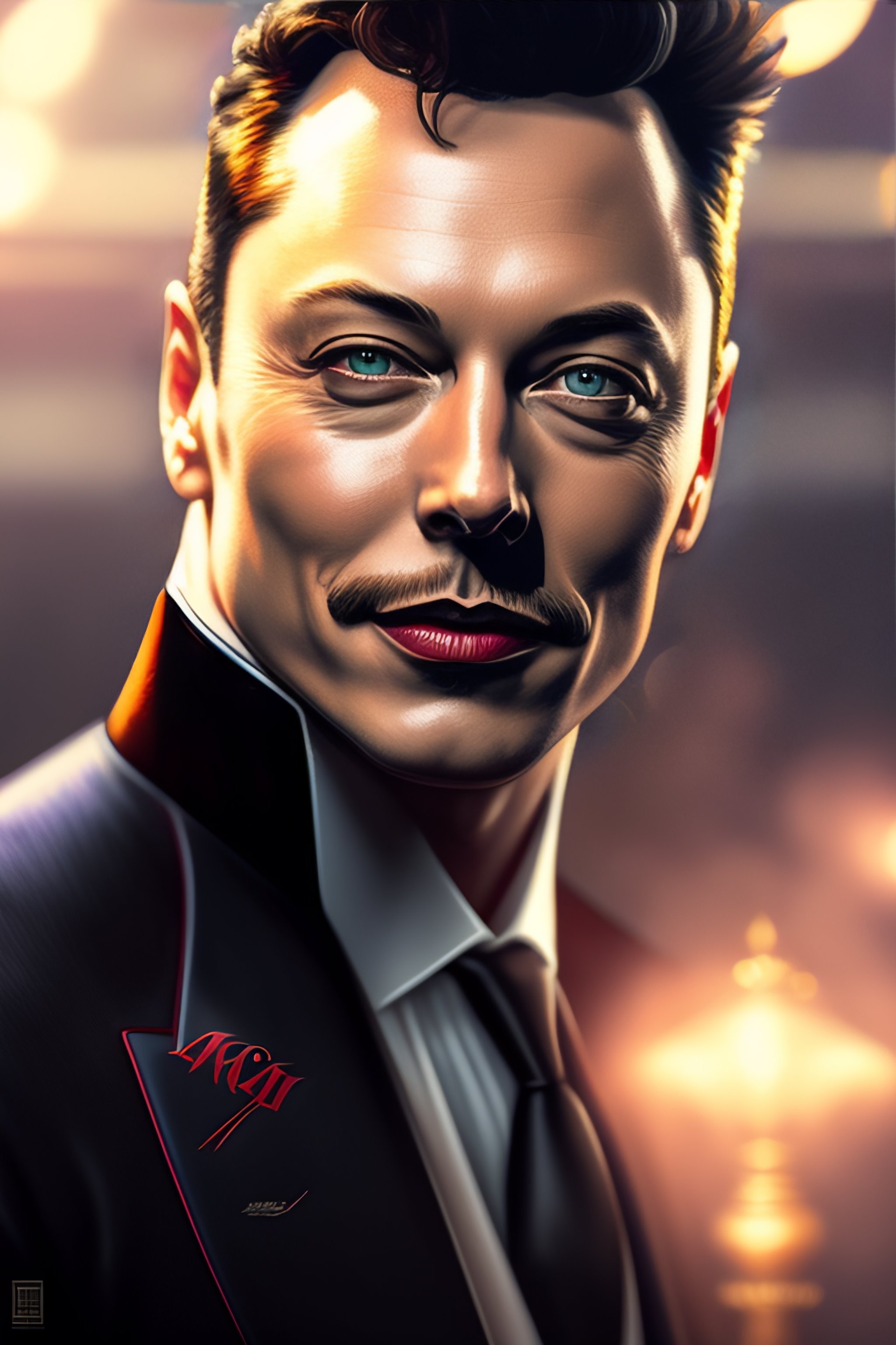 Lexica - Elon musk as the joker, realistic portrait, symmetrical ...