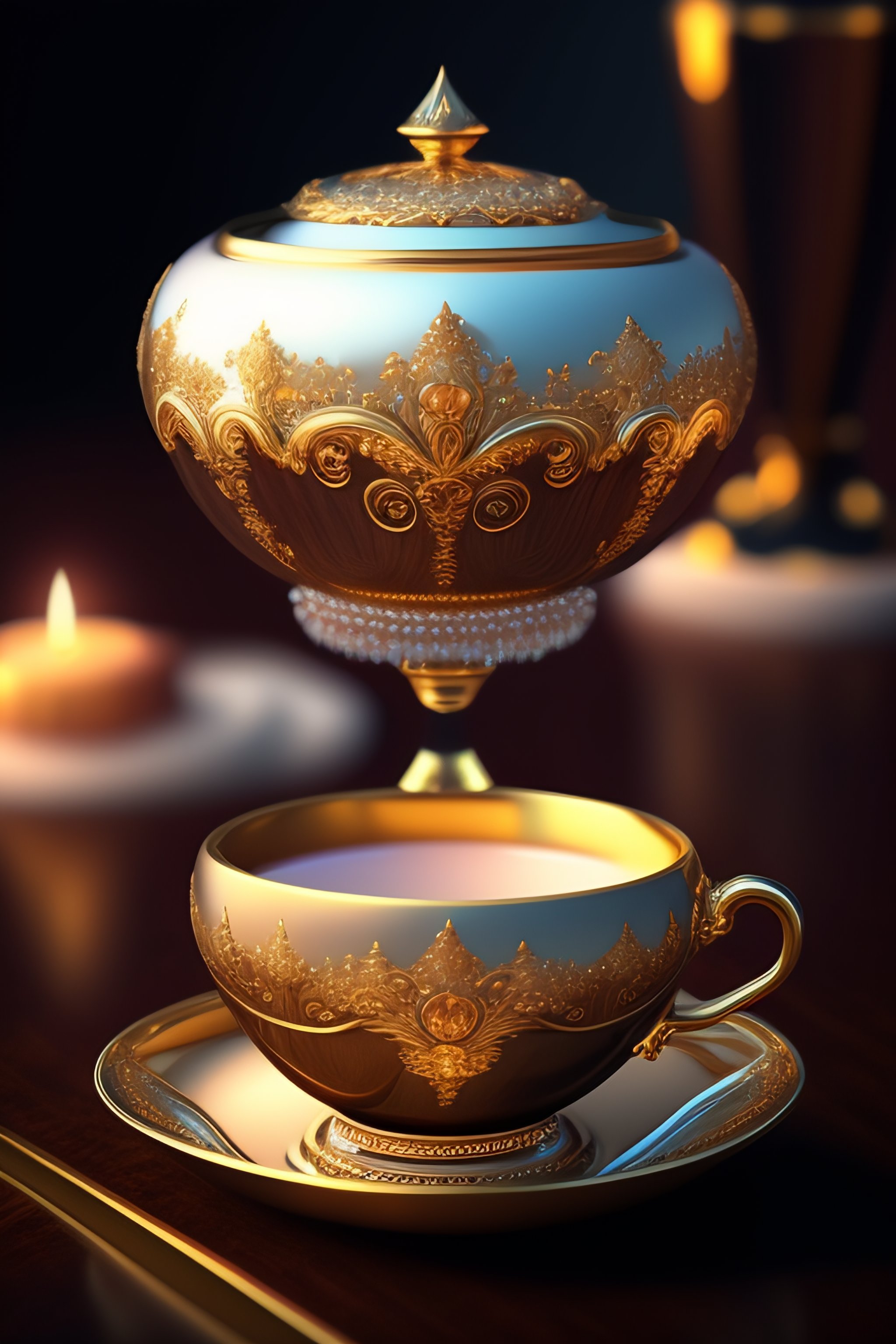 Lexica - Dreams in very intrincade victorian coffe cup with, very ...