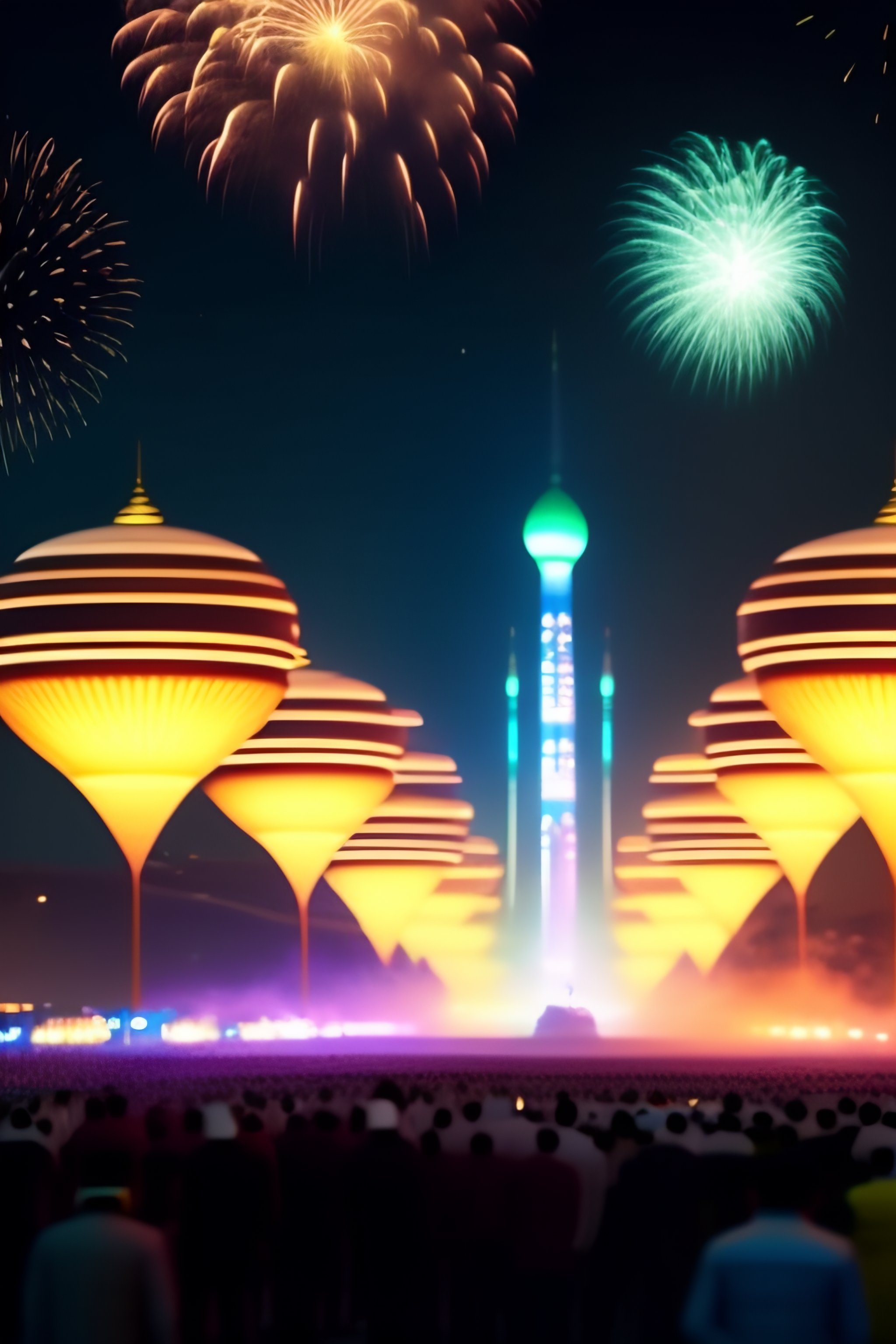 Lexica - New year'scelebration in pakistan with a crowd of people and ...