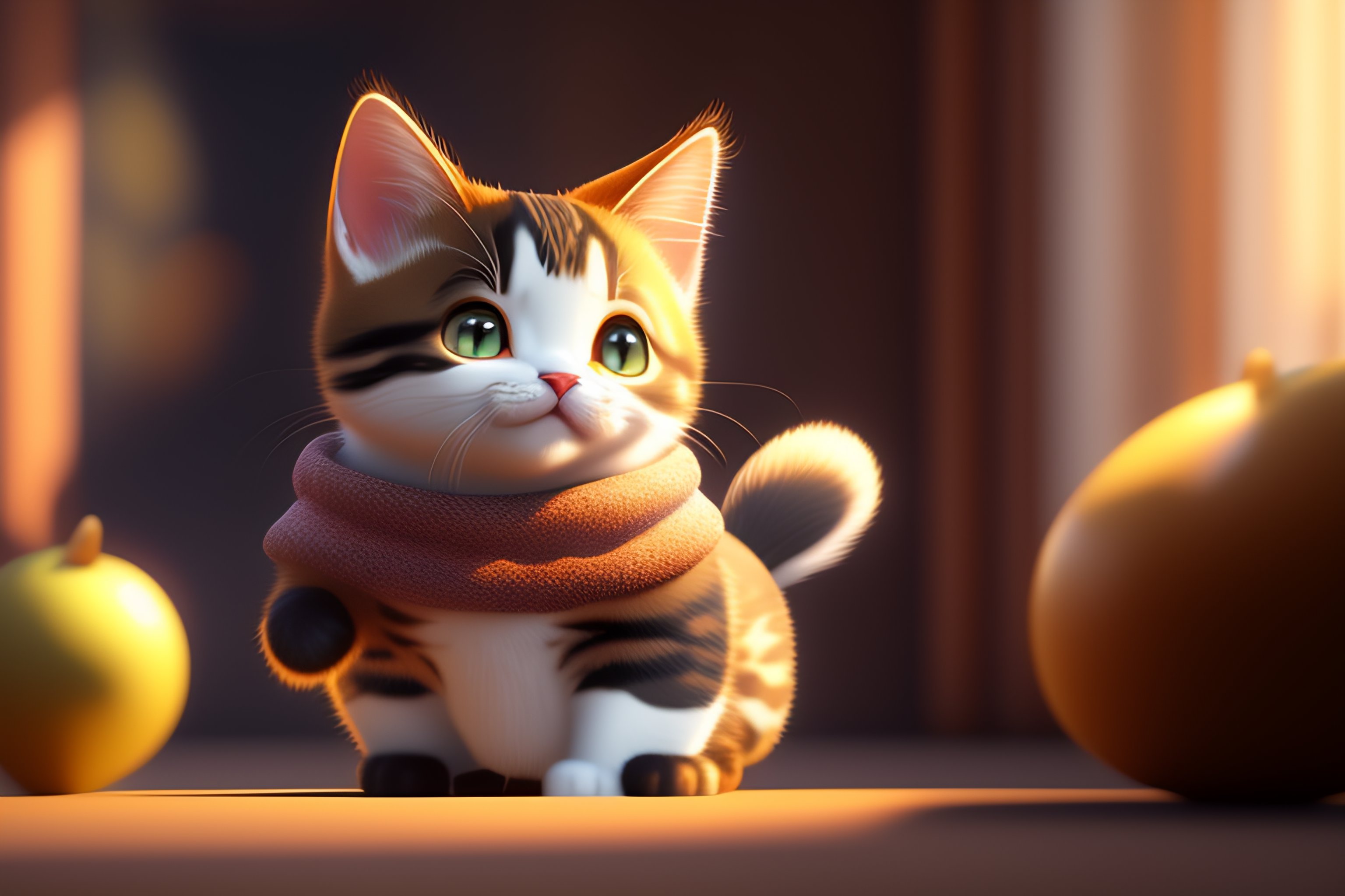 Lexica - Cute adorable little kitty waving and smiling greeting me ...