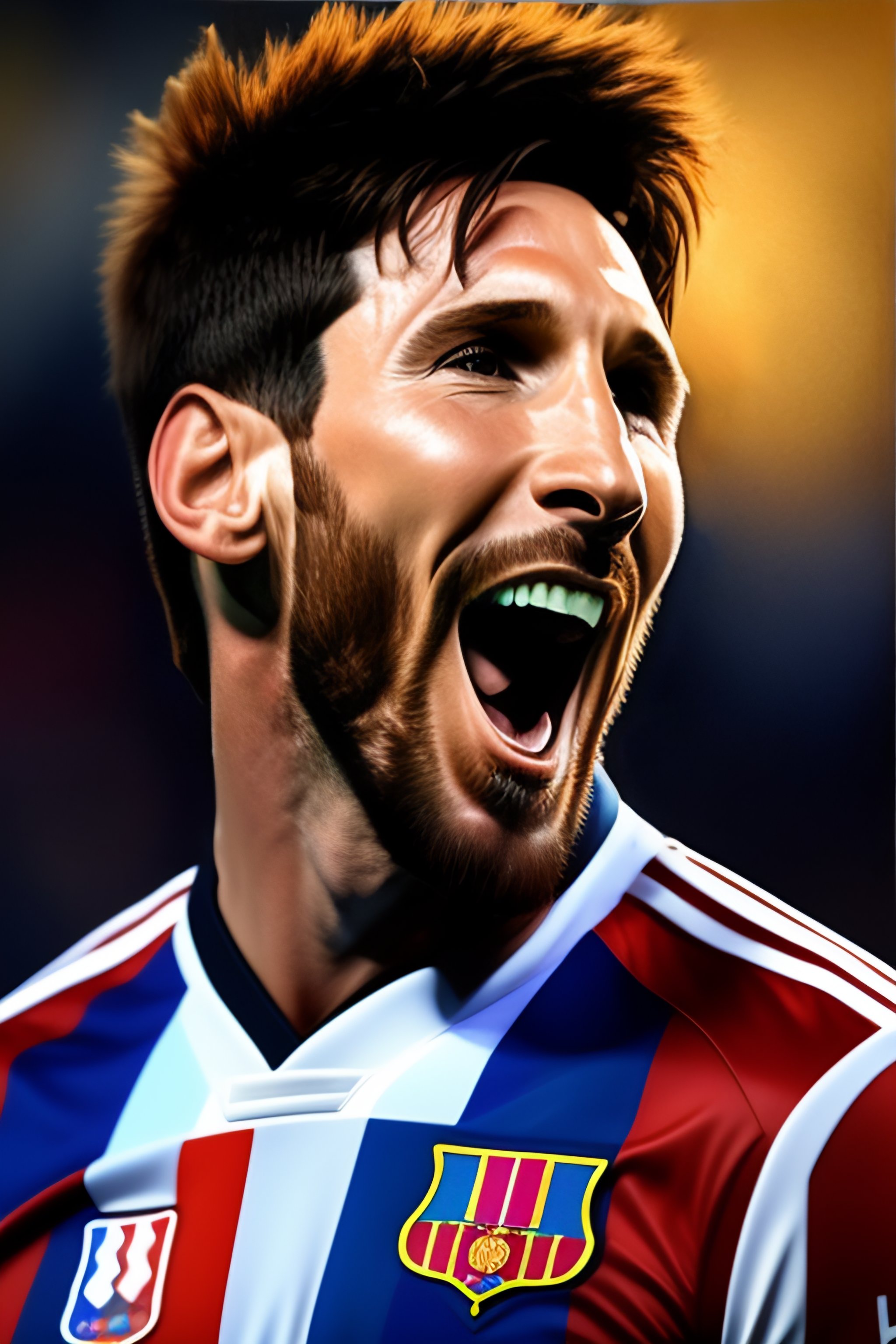 Lexica - Portrait of Lionel Messi singing a song