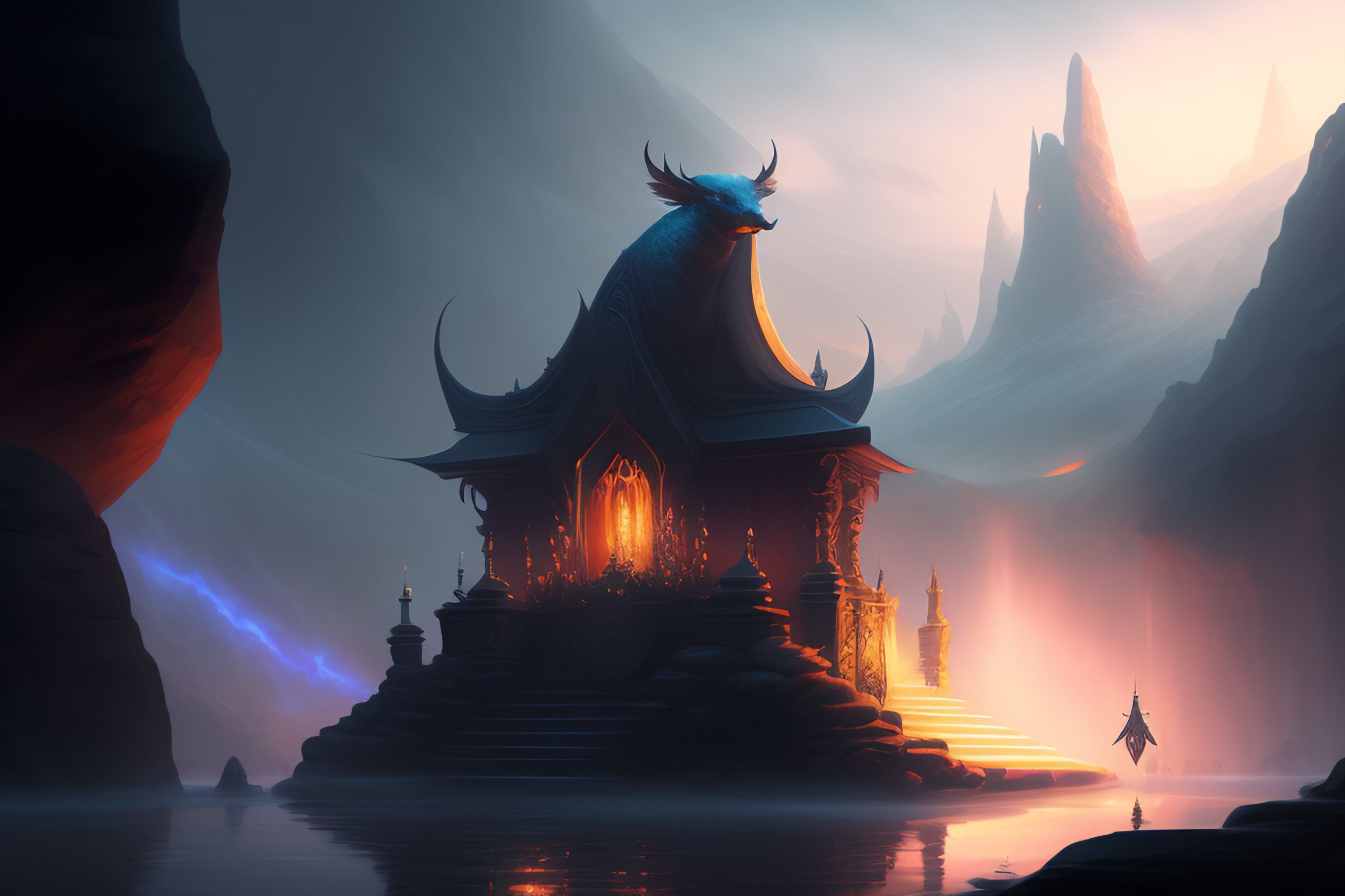 Lexica - Establishing shot of an epic demonic summoning ritual ...