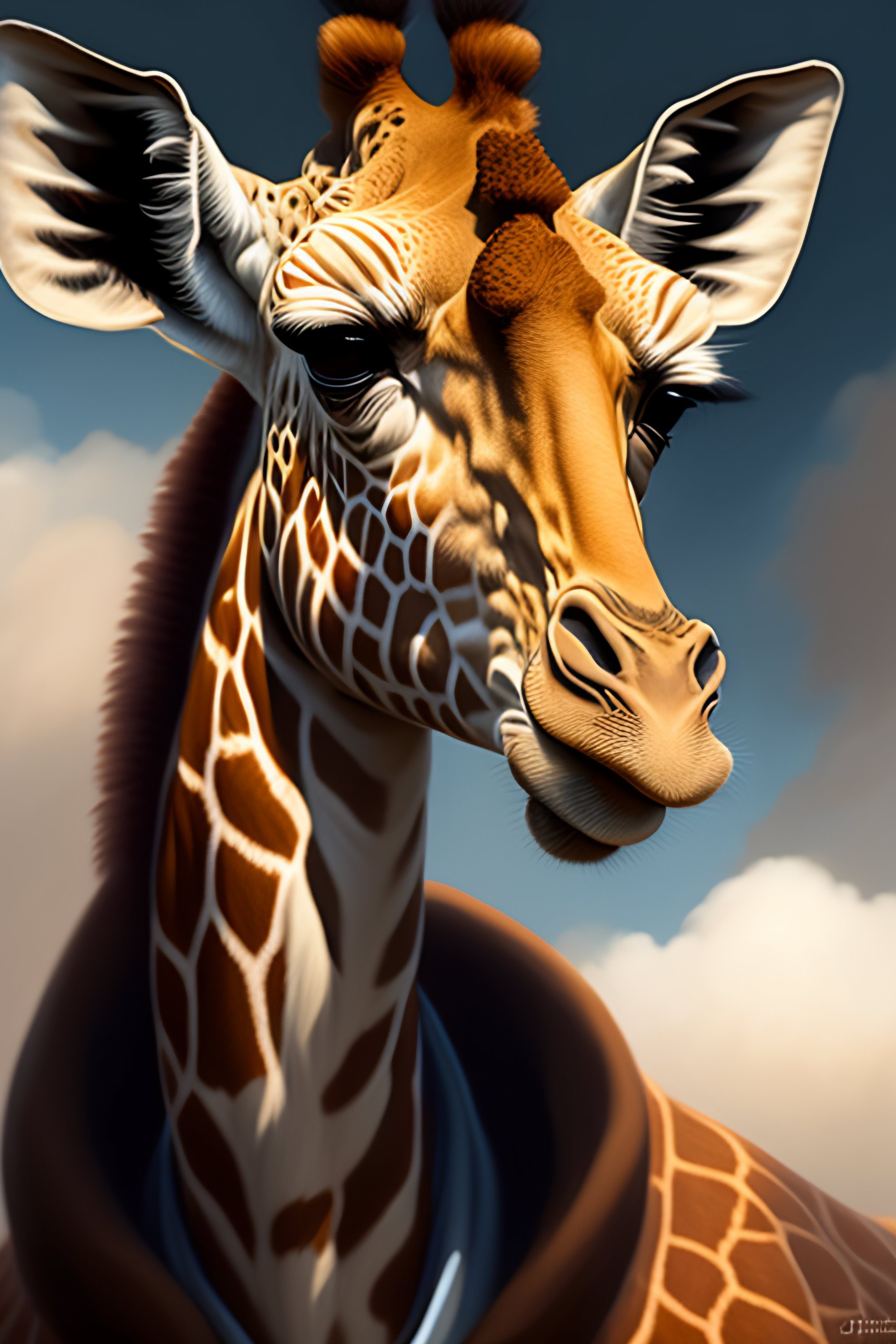 Lexica - A detailed portrait of giraffe architect illustrator, by ...