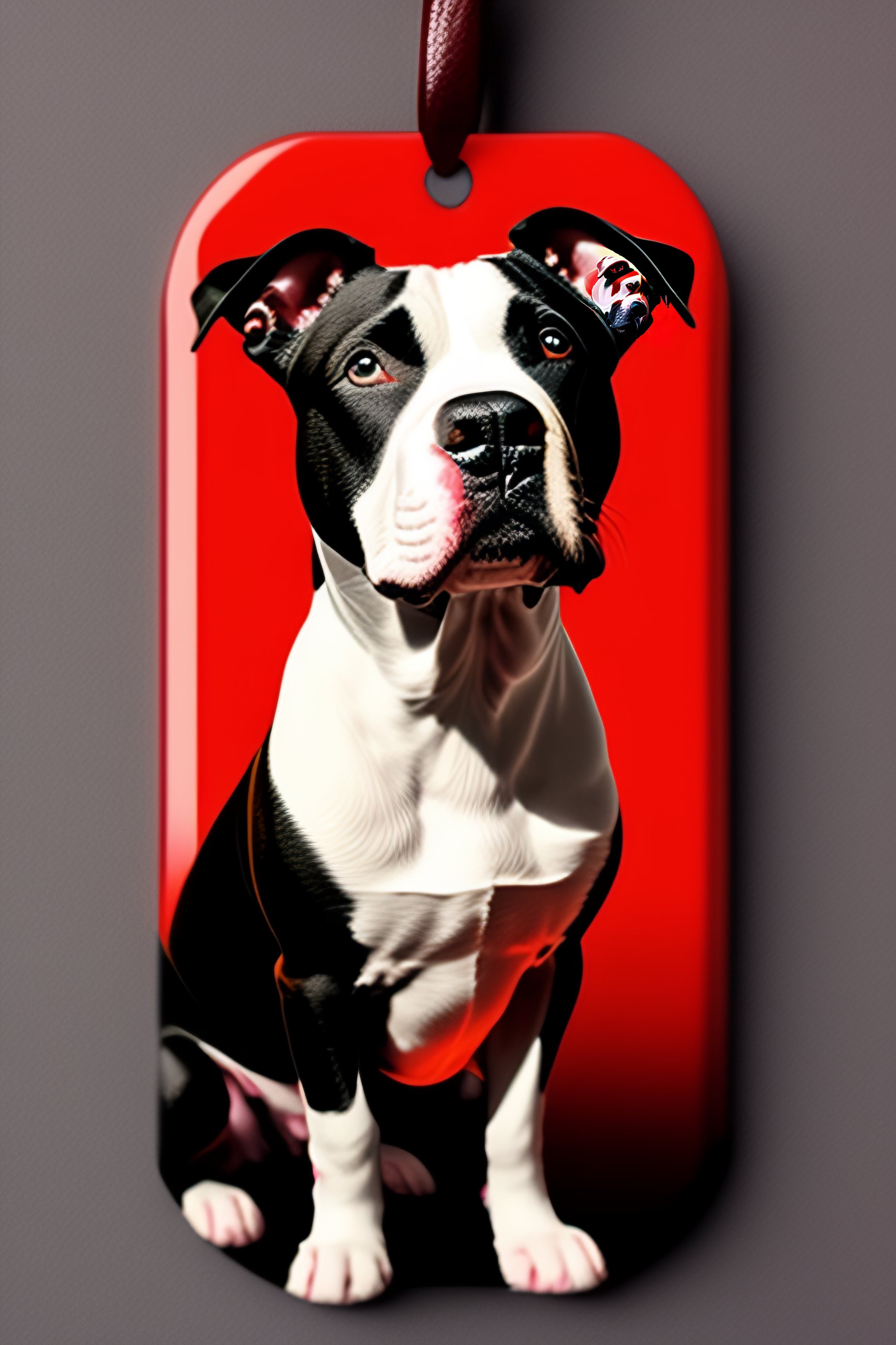 Lexica - American staffordshire terrier, white-red, photo, buffy keychain
