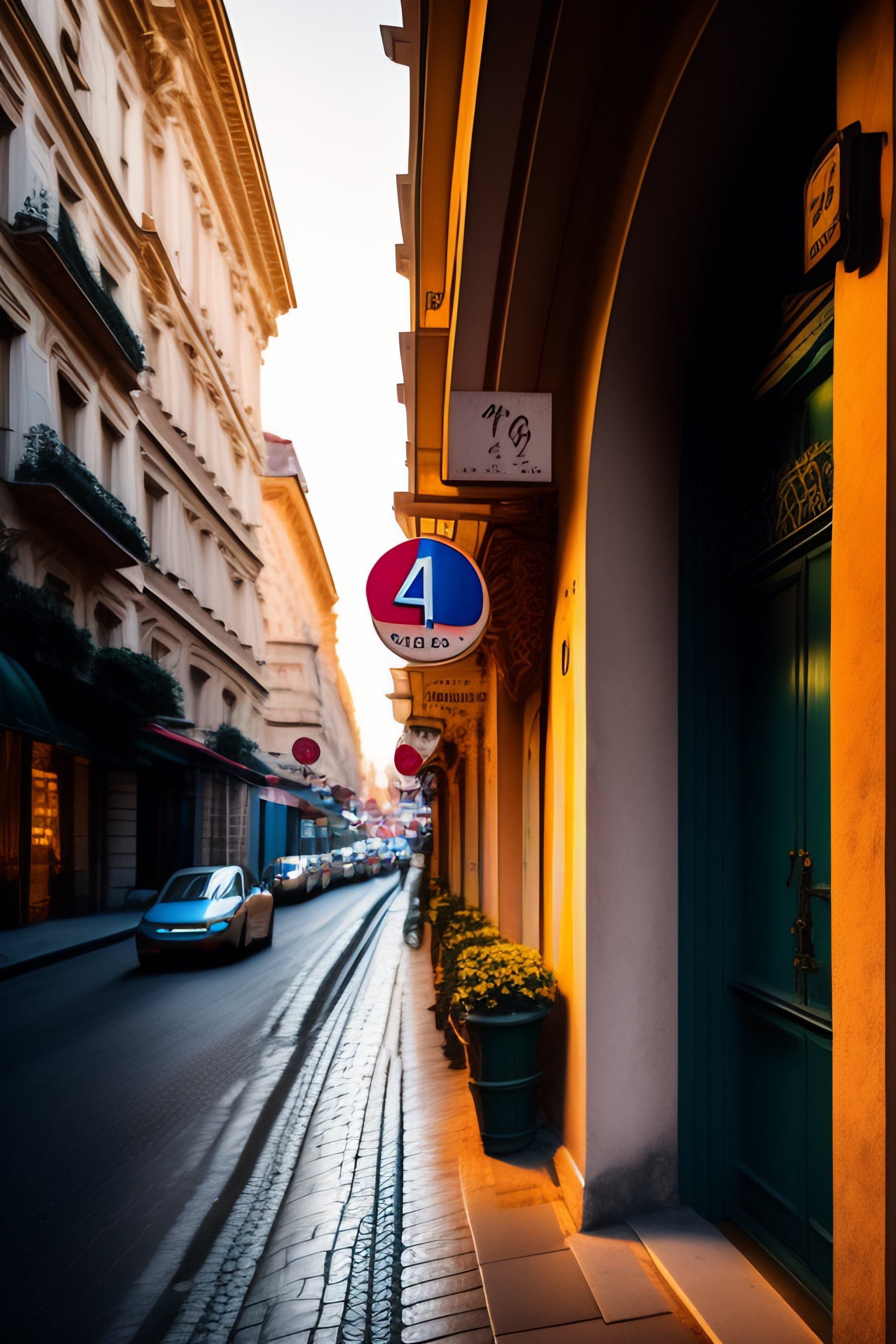 Lexica - Number "41" written on a sign in the streets of budapest