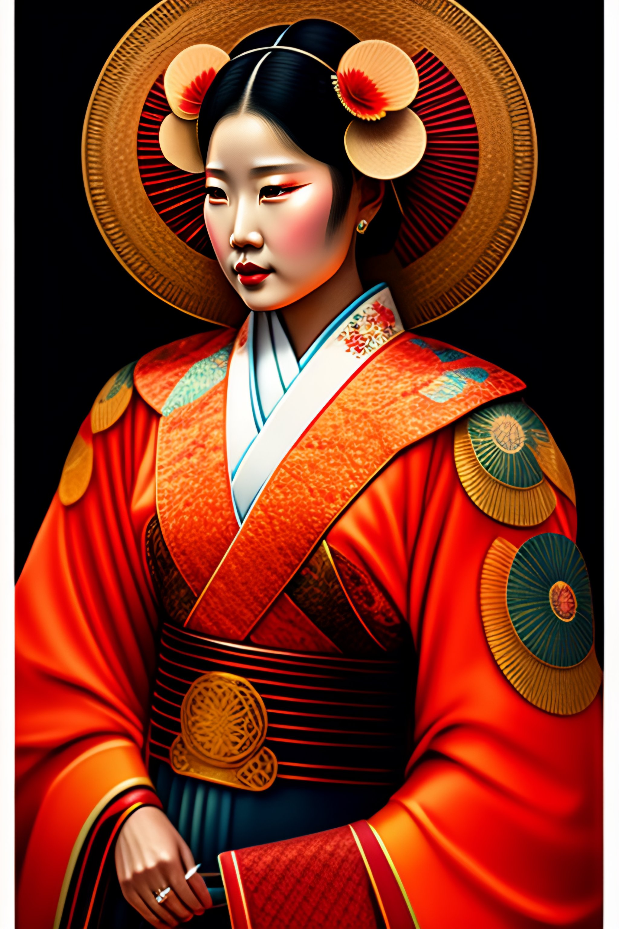 Lexica - Inspired tarot card detailed kimono and cyber geisha bow ...