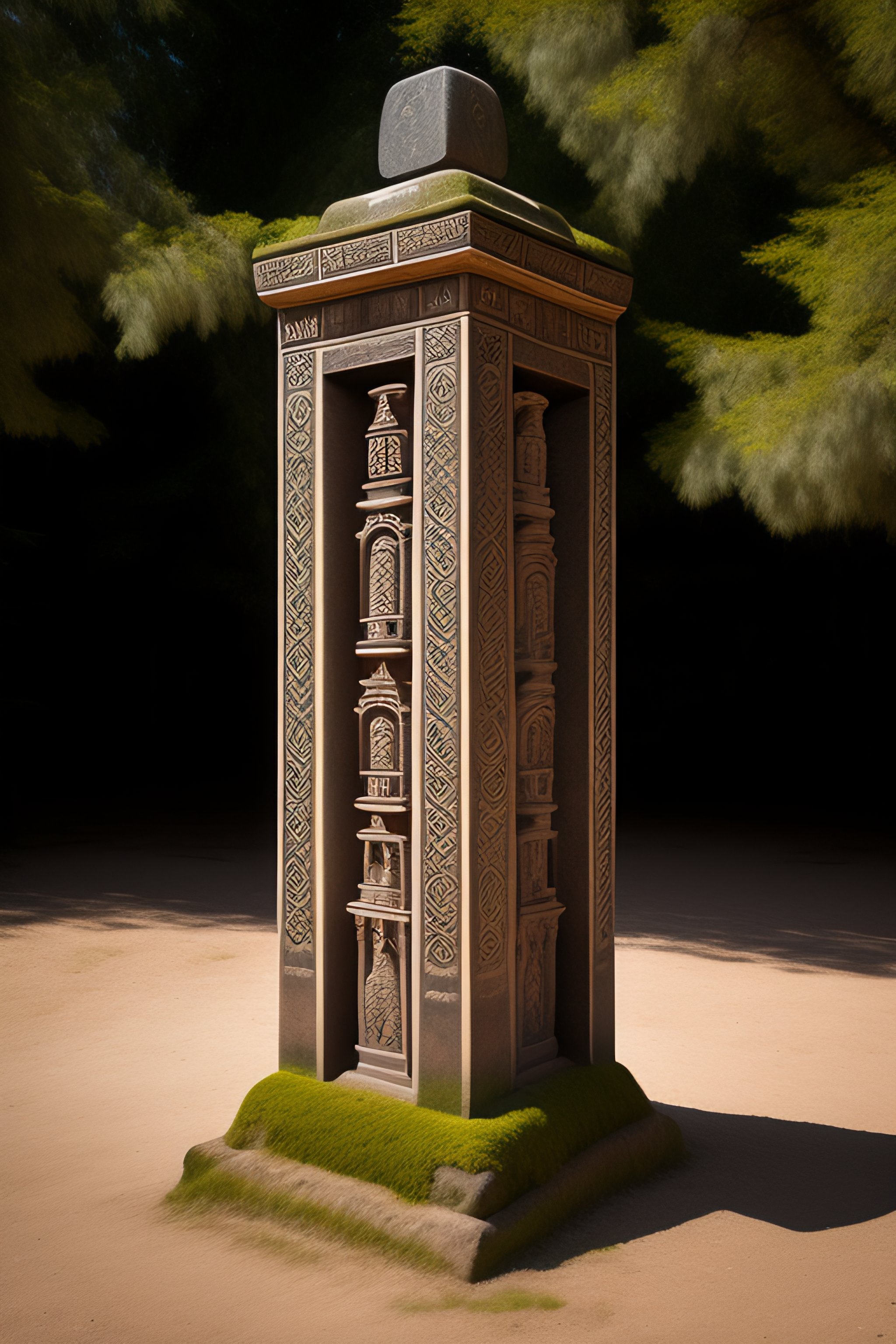 Lexica - Ancient stone mushroom totem,temple