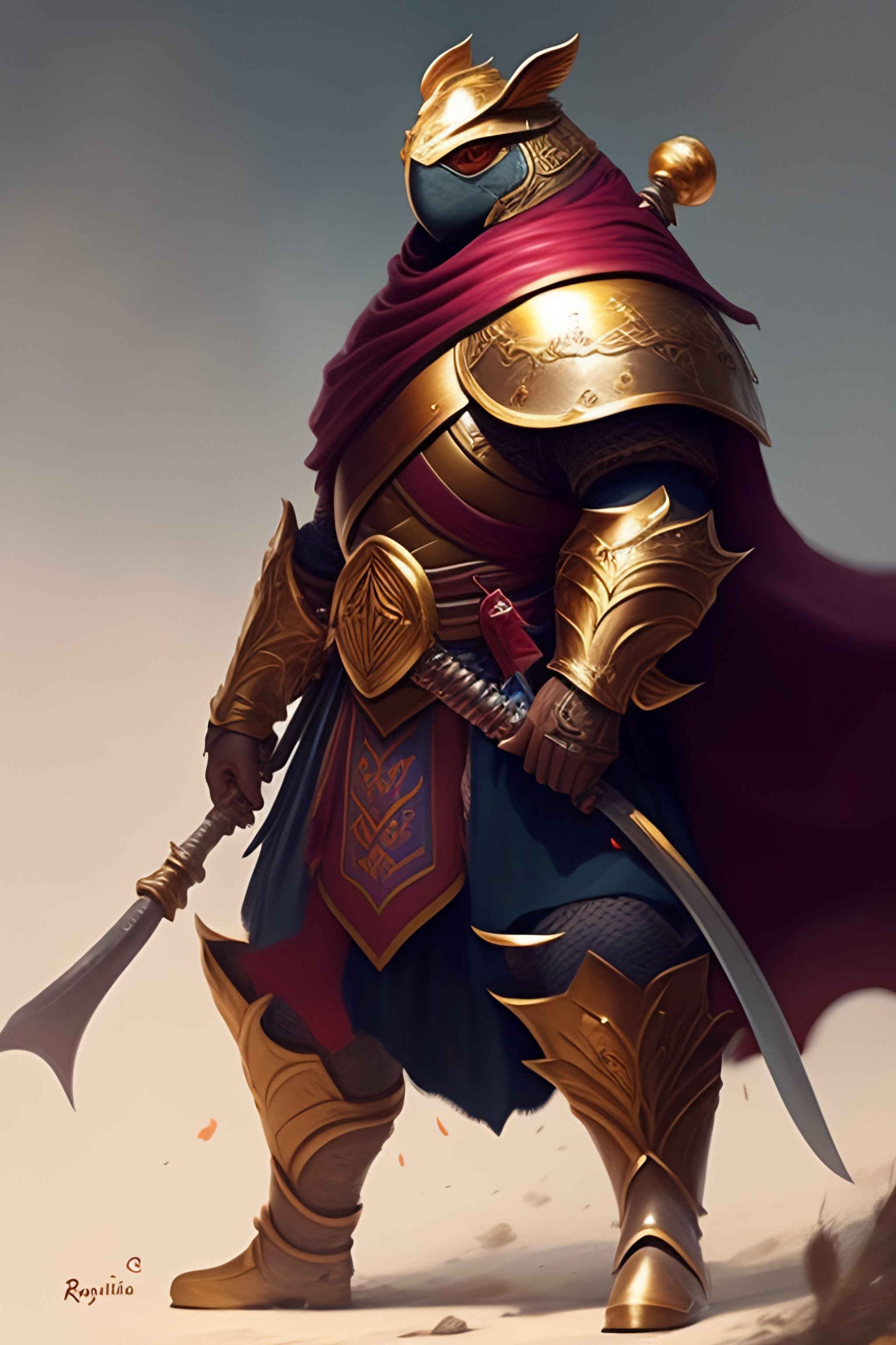 Lexica - Anthropomorphic turtle hero paladin fighting with war mace ...