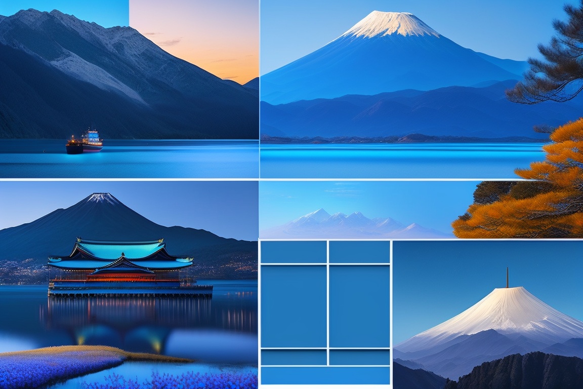 Lexica - Japan, blue palette, minimal style