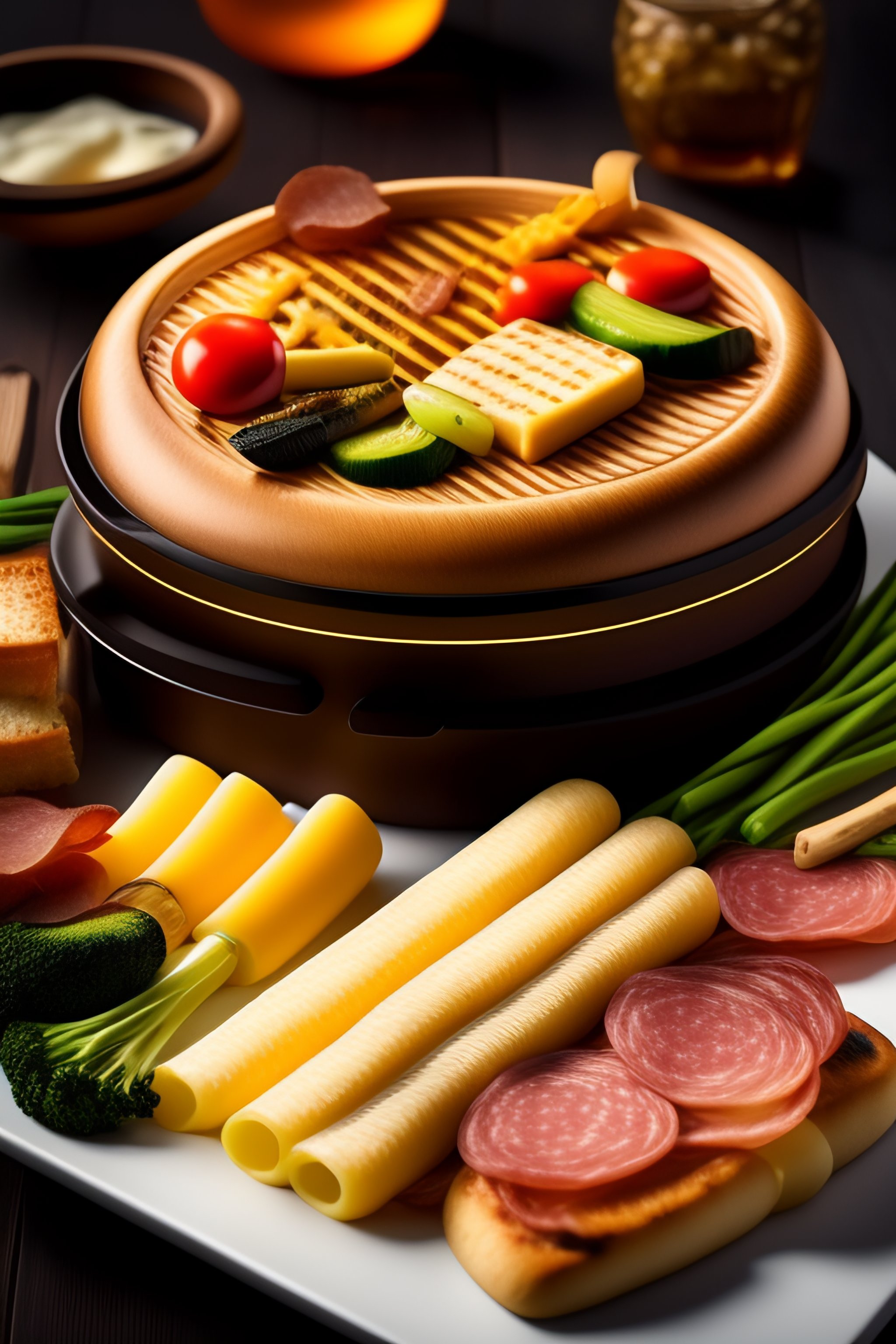 Lexica - Swiss Raclette grill, with a variety of grilled vegetables ...